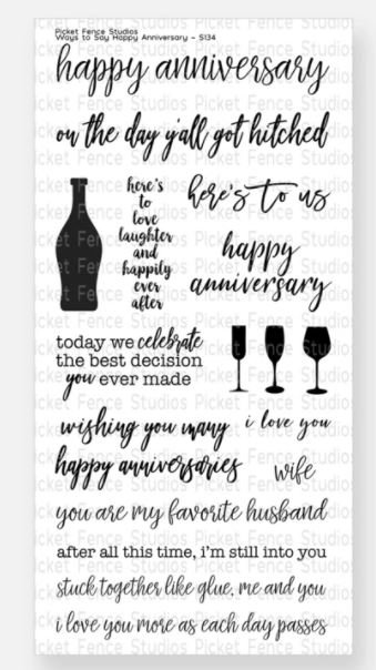 Picket Fence Ways To Say Happy Anniversary Stamps 134