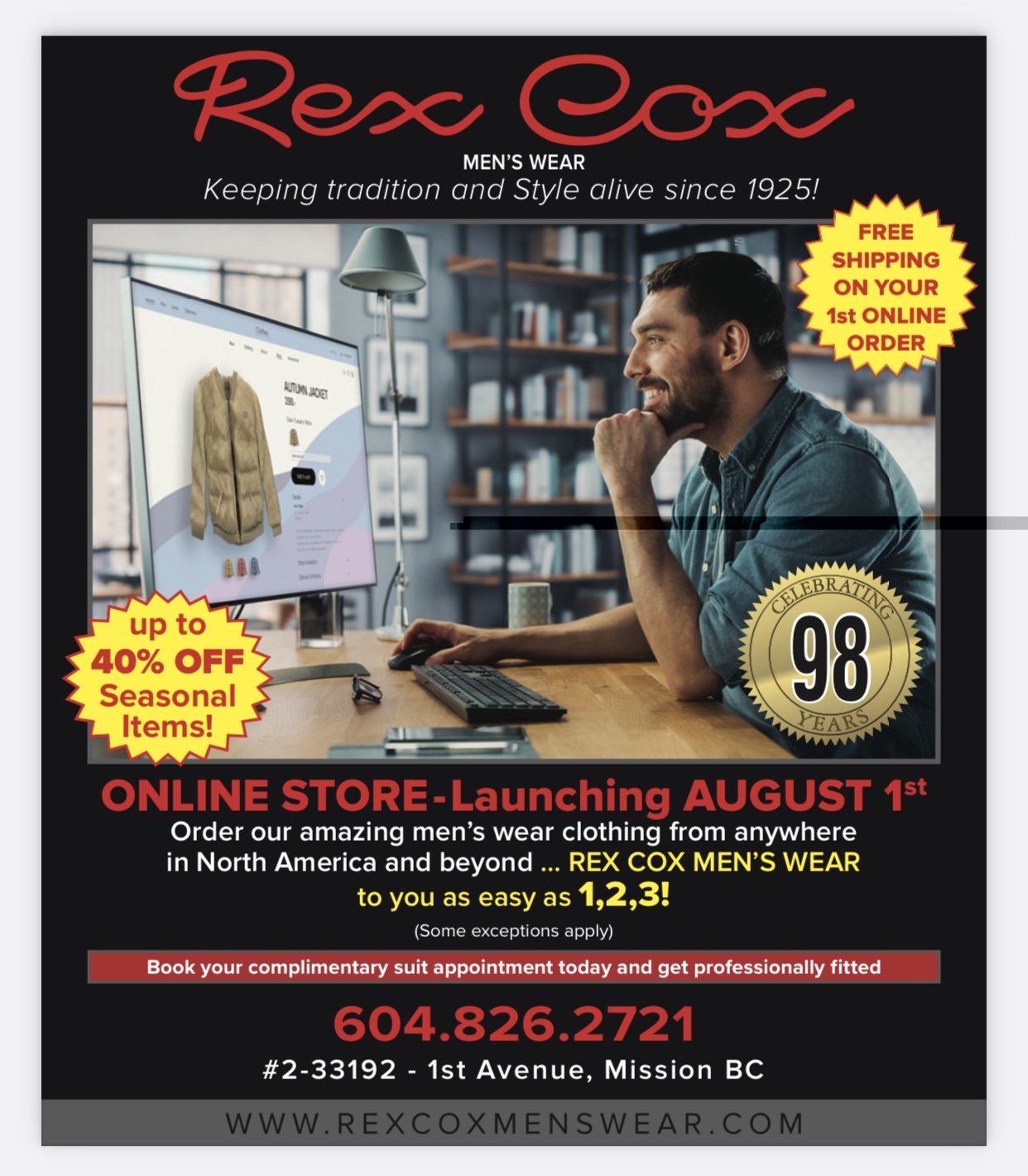 Promos | Rex Cox Mens Wear | Mission, BC