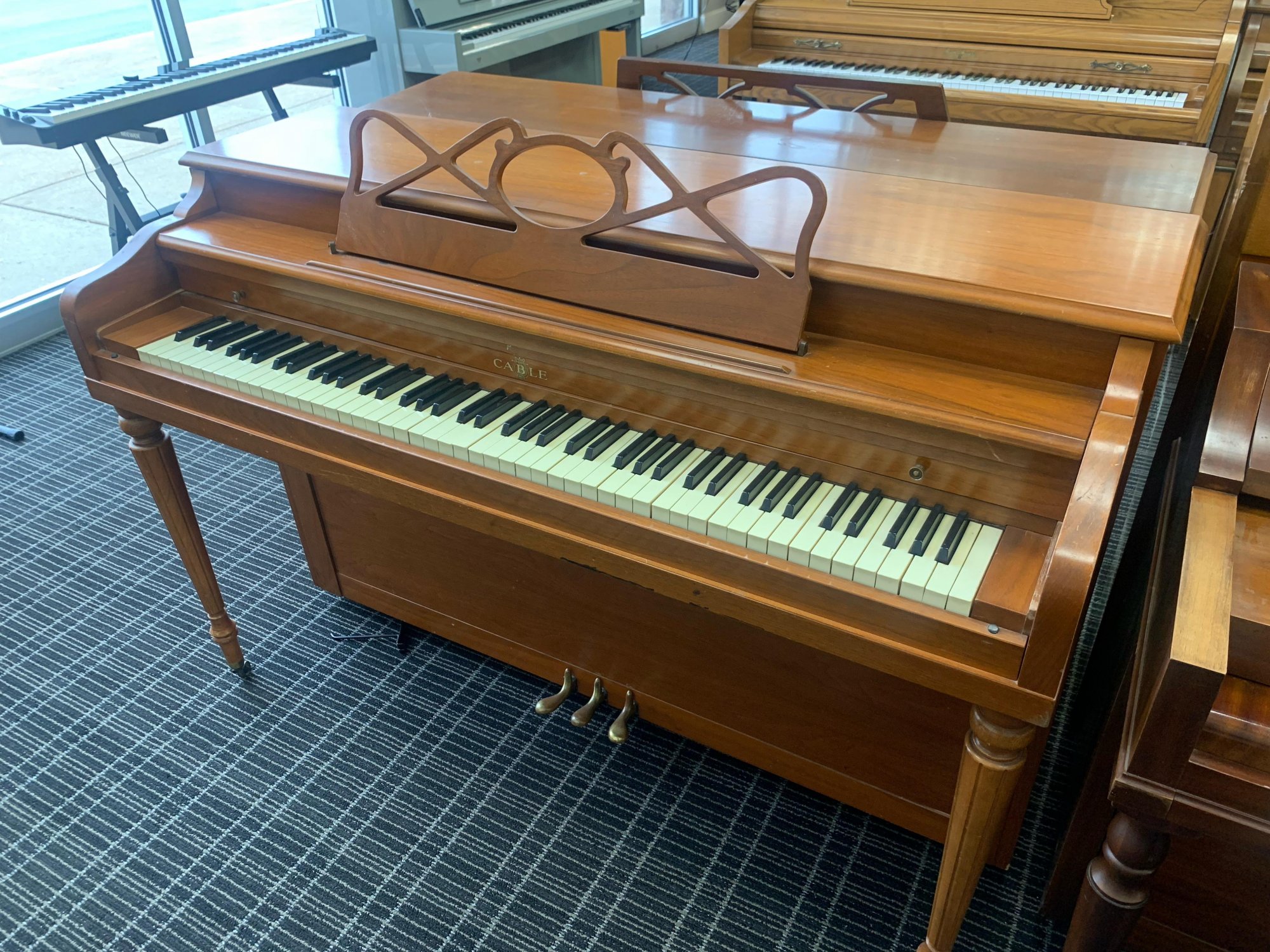 Delivery is available anywhere. The piano comes with a bench and ...