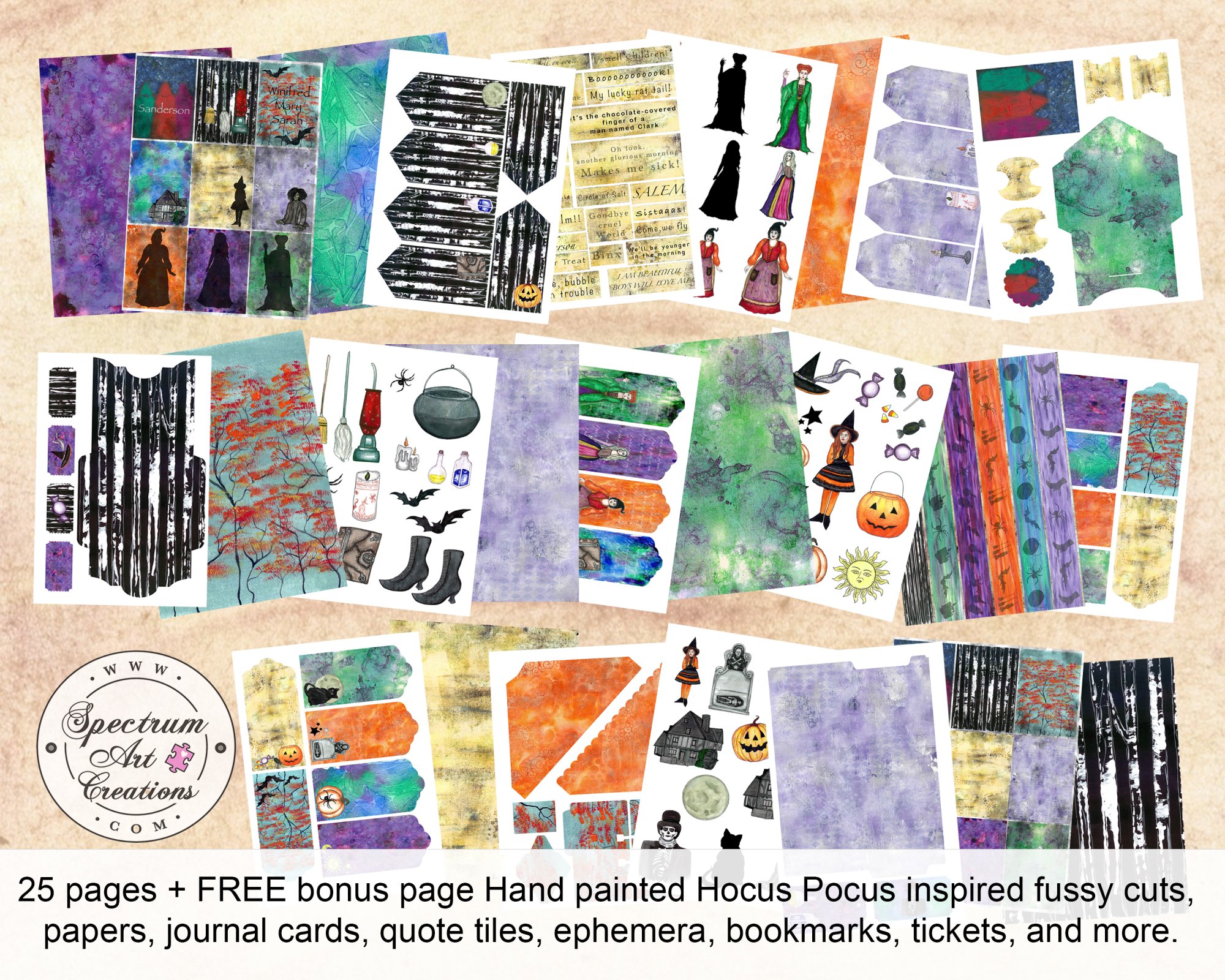 Hocus Pocus Digital Papers, Printable