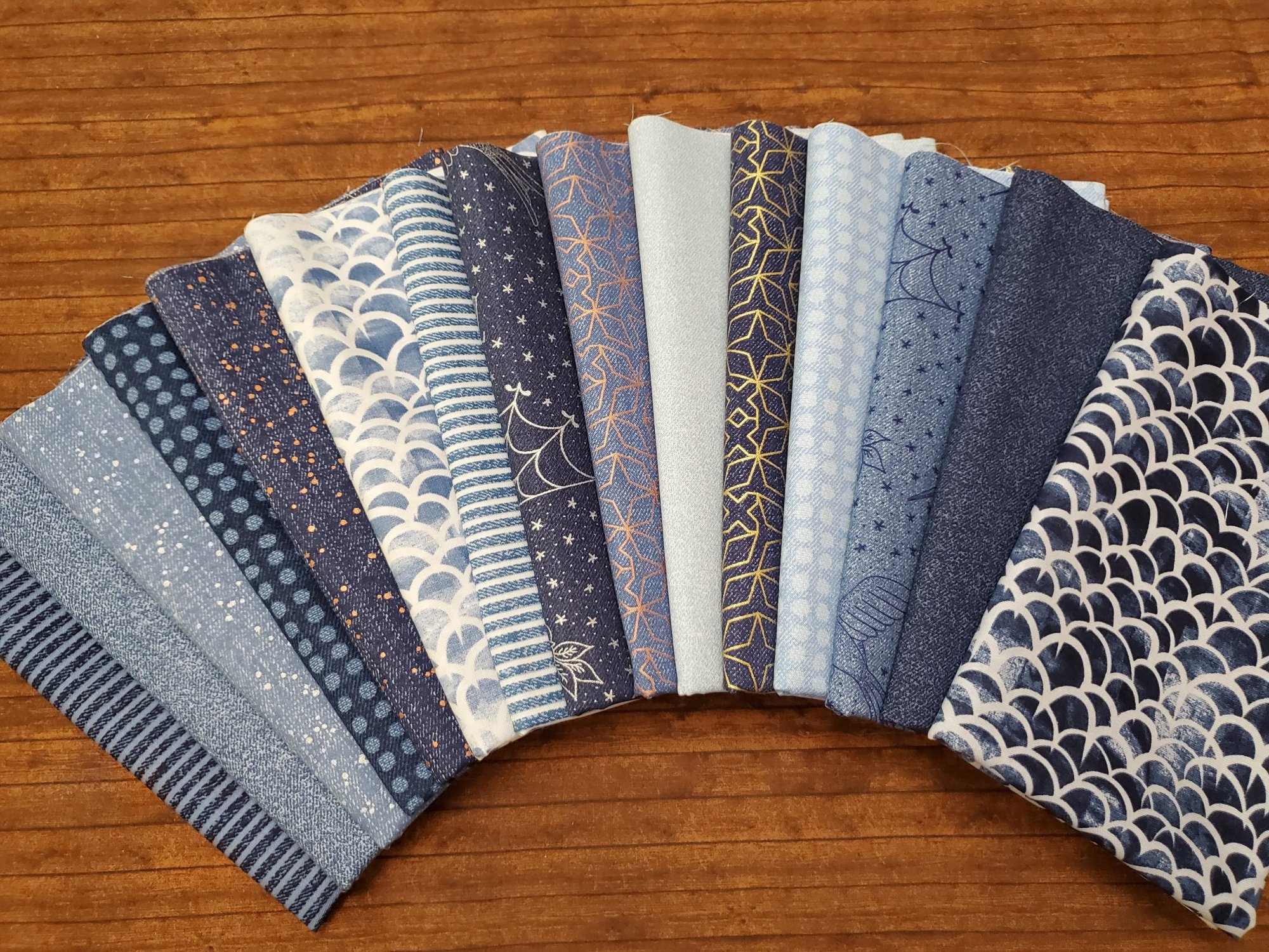 Almost Blue in Shades of Blue by Libs Elliot by Andover- 15 Piece Half ...