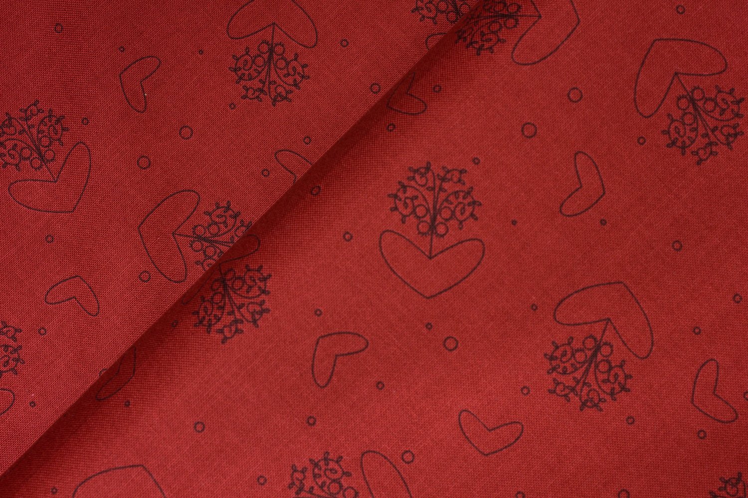 Dark Red Allover Hearts Basically Hugs By Helen Stubbings Of Hugs N Kisses For Pandb Textiles