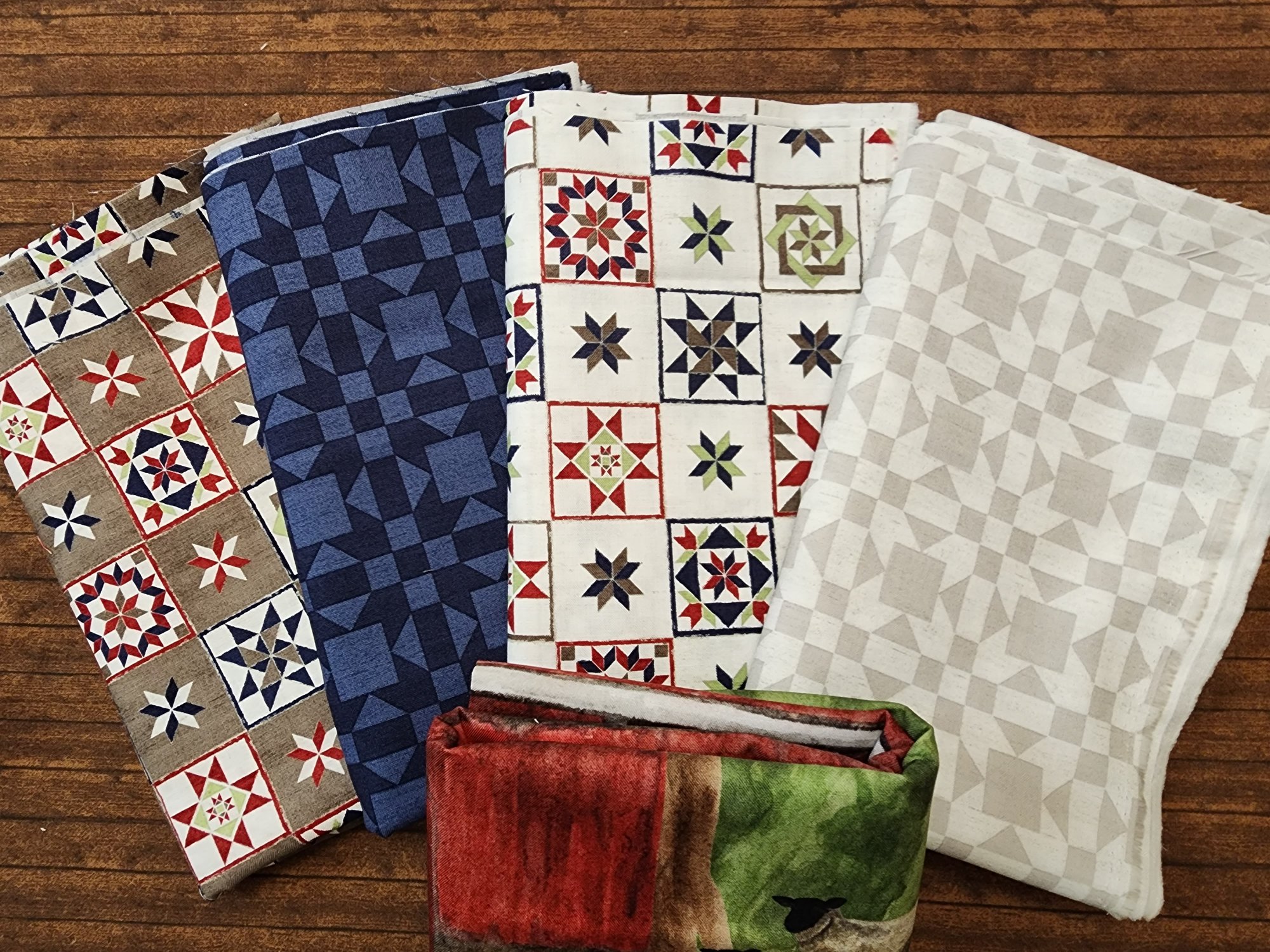 Barn Quilts By Riley Blake 4 FULL Yards Plus Panel Bundle Pack Barn Quilts By Riley Blake 4 FULL Yards Plus Panel Bundle Pack
