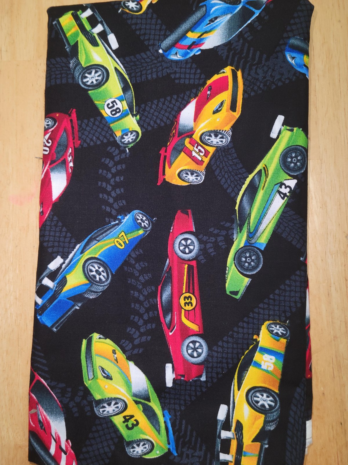 1Yd, 5- Race Cars on Black by Timeless Treasures - 5401