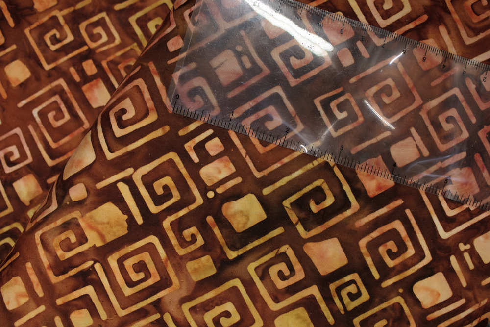 Square Boxes In Orange On Brown Anthology Batiks