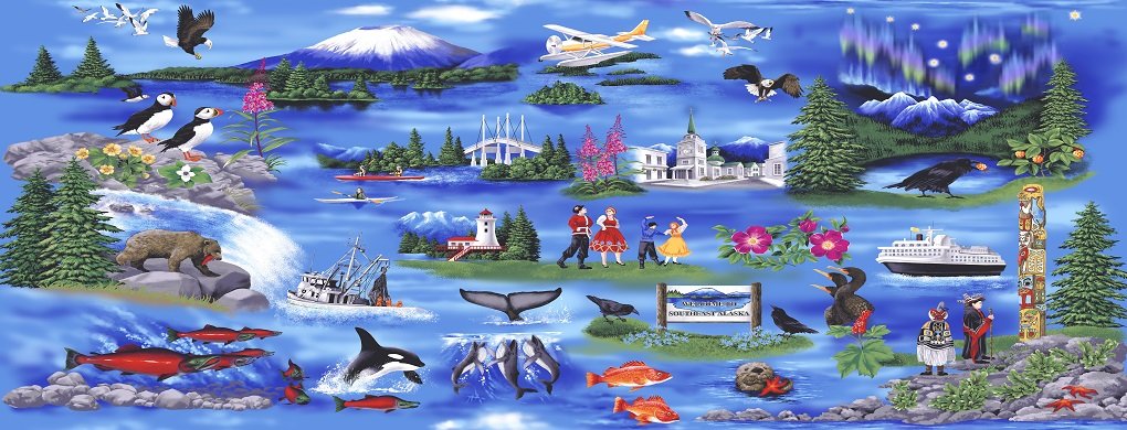 Southeast Alaska Quilt Panel by RK Studio for Robert Kaufman