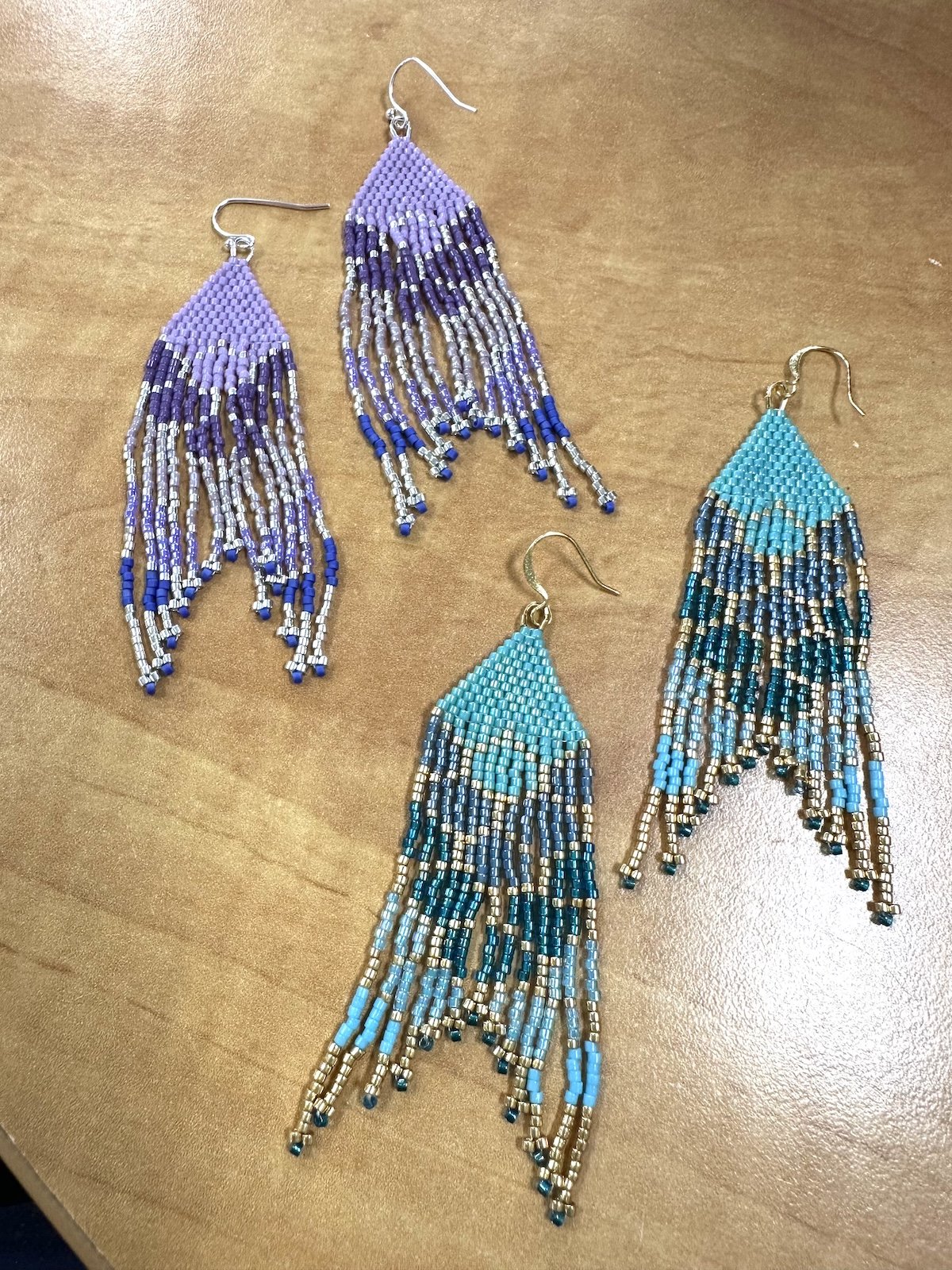 Pat D Teaching Brick Stitch Mermaid Tail Earrings