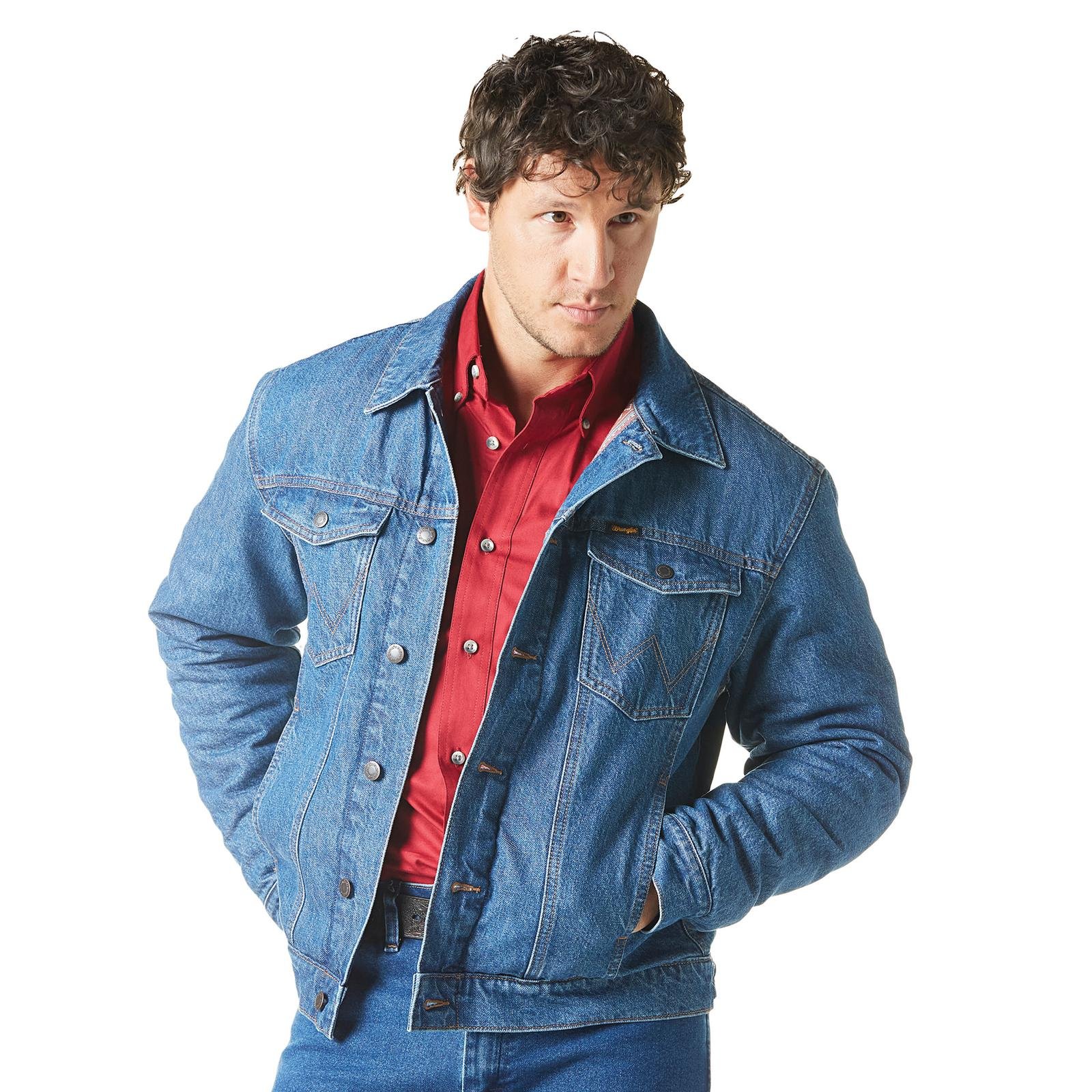 Mens Wrangler Lined Denim Jacket 196457570125