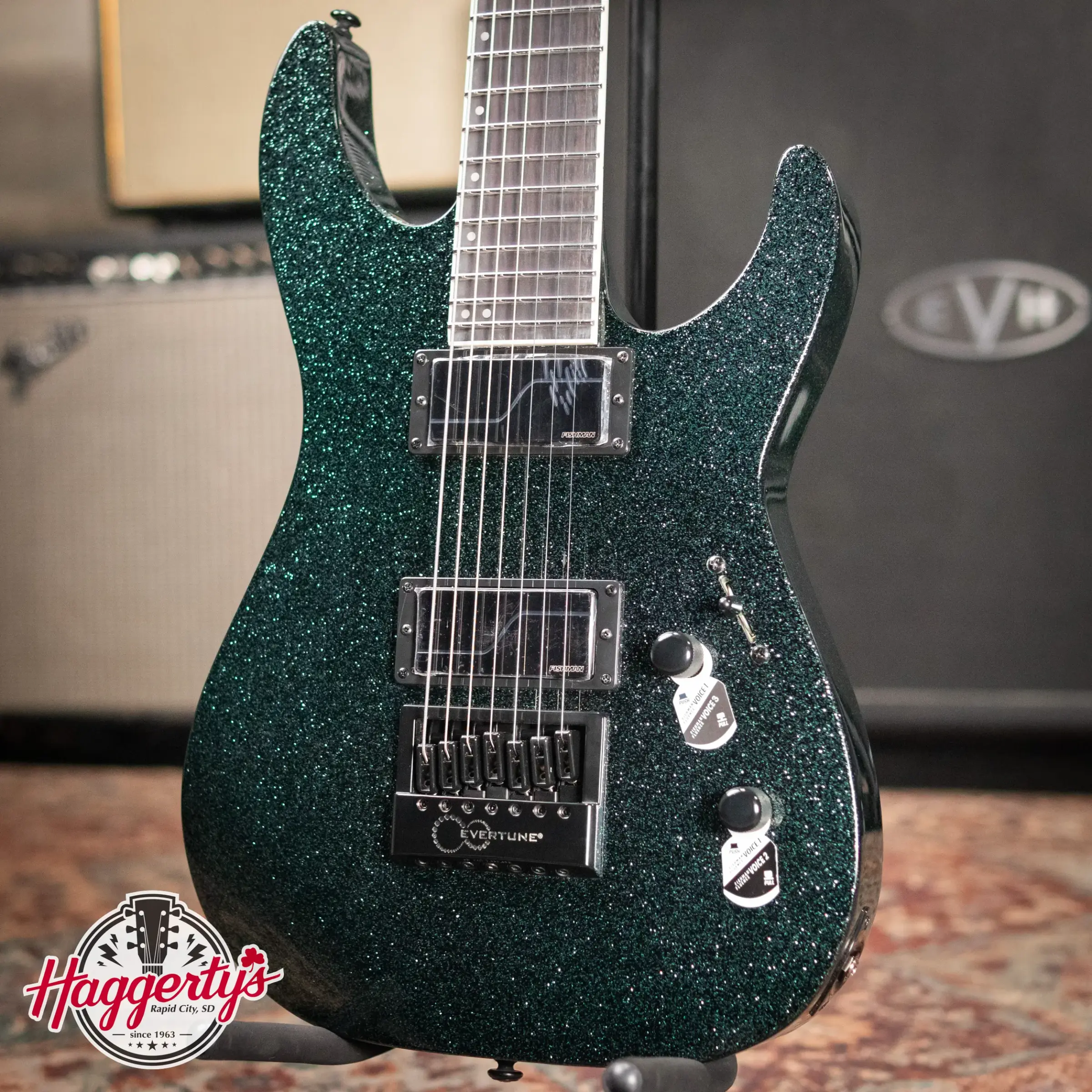 ESP LTD M-1007 7-String Baritone Evertune Electric Guitar - Granite ...