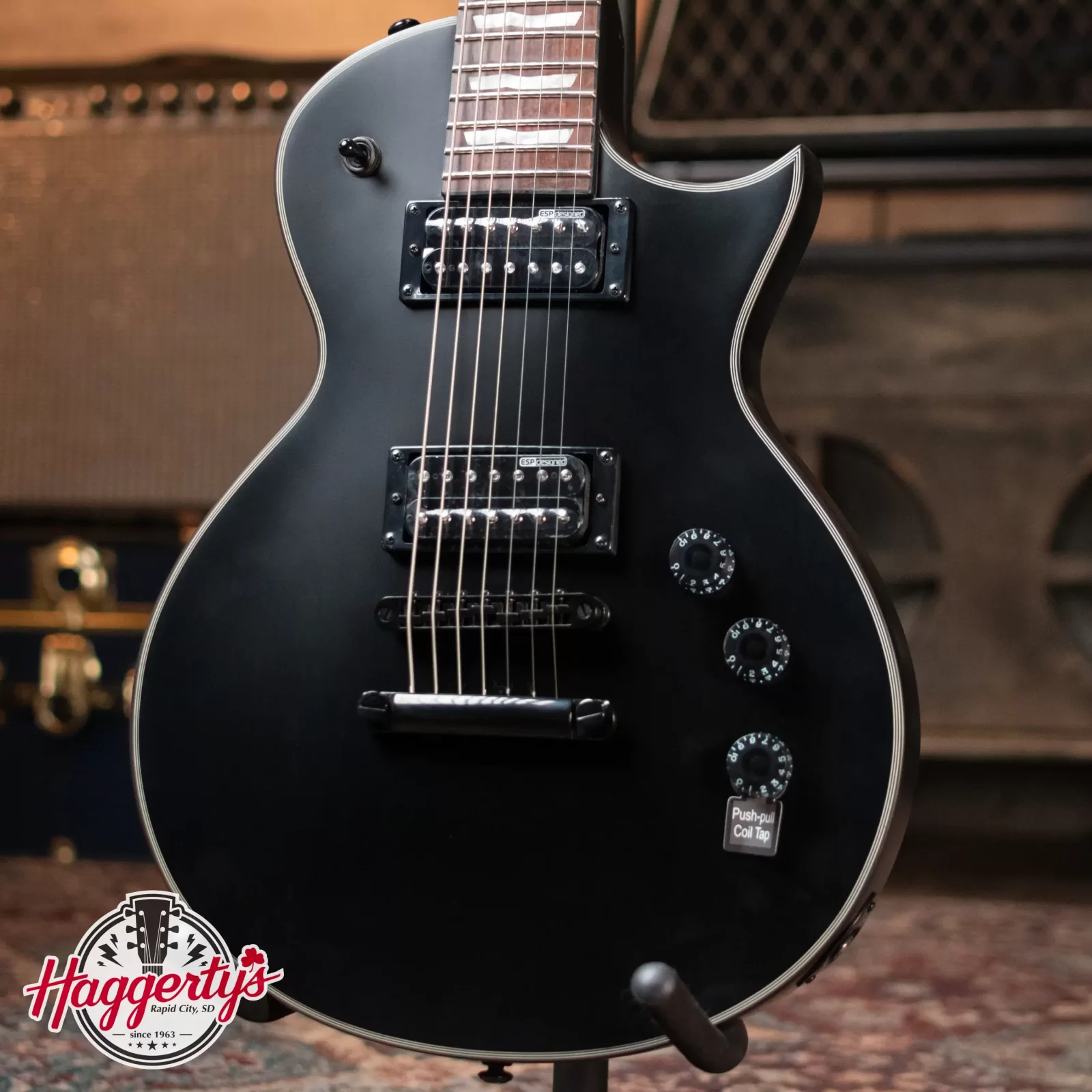 ESP LTD EC-257 Electric Guitar, Black Satin - 799493261585