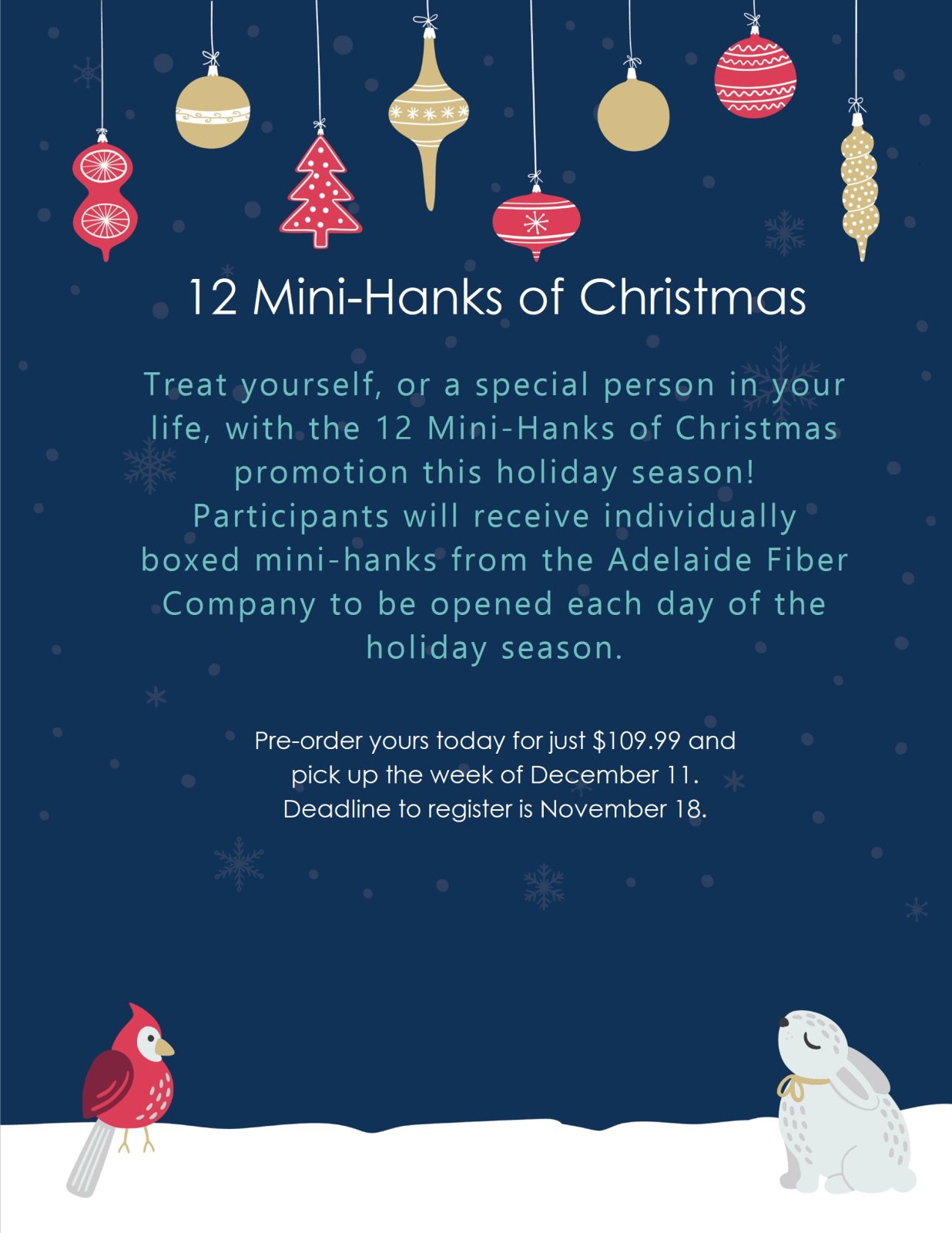 12 Mini-Hanks of Christmas