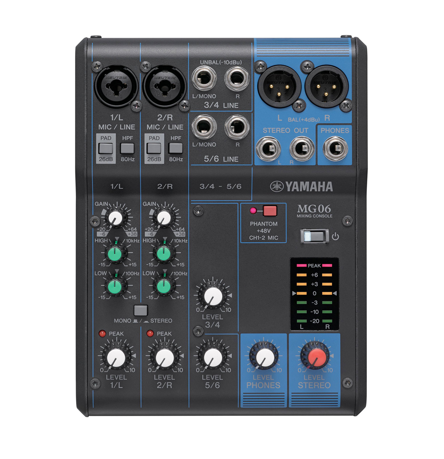 Yamaha MG06 6 Channel Mixing Console - 086792981451