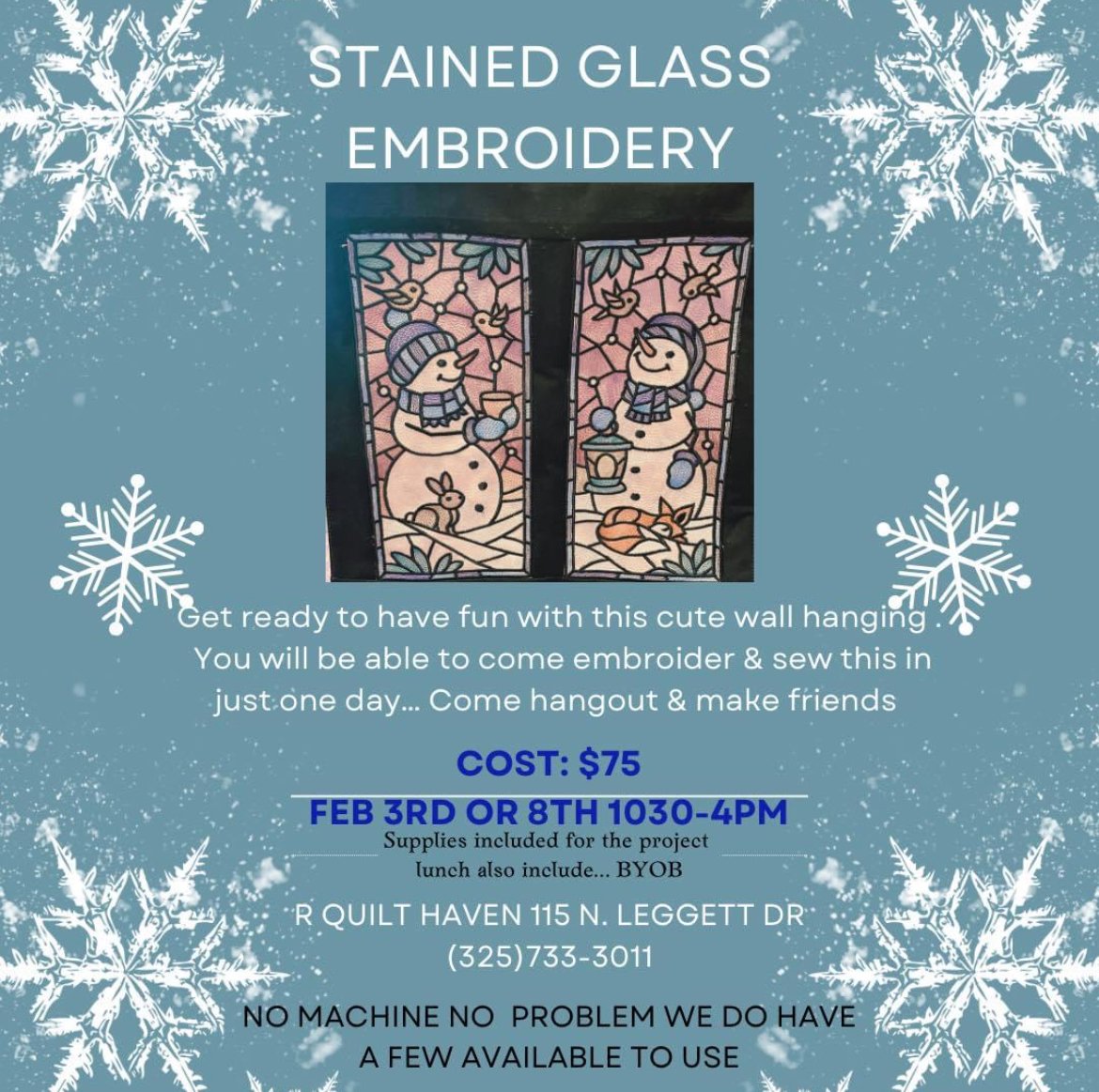 Stained Glass Embroidery with Falane