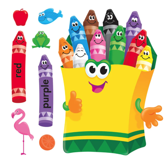 Colorful Crayons Bulletin Board Set - 078628080766 Colorful Crayons Bulletin Board Set - 078628080766