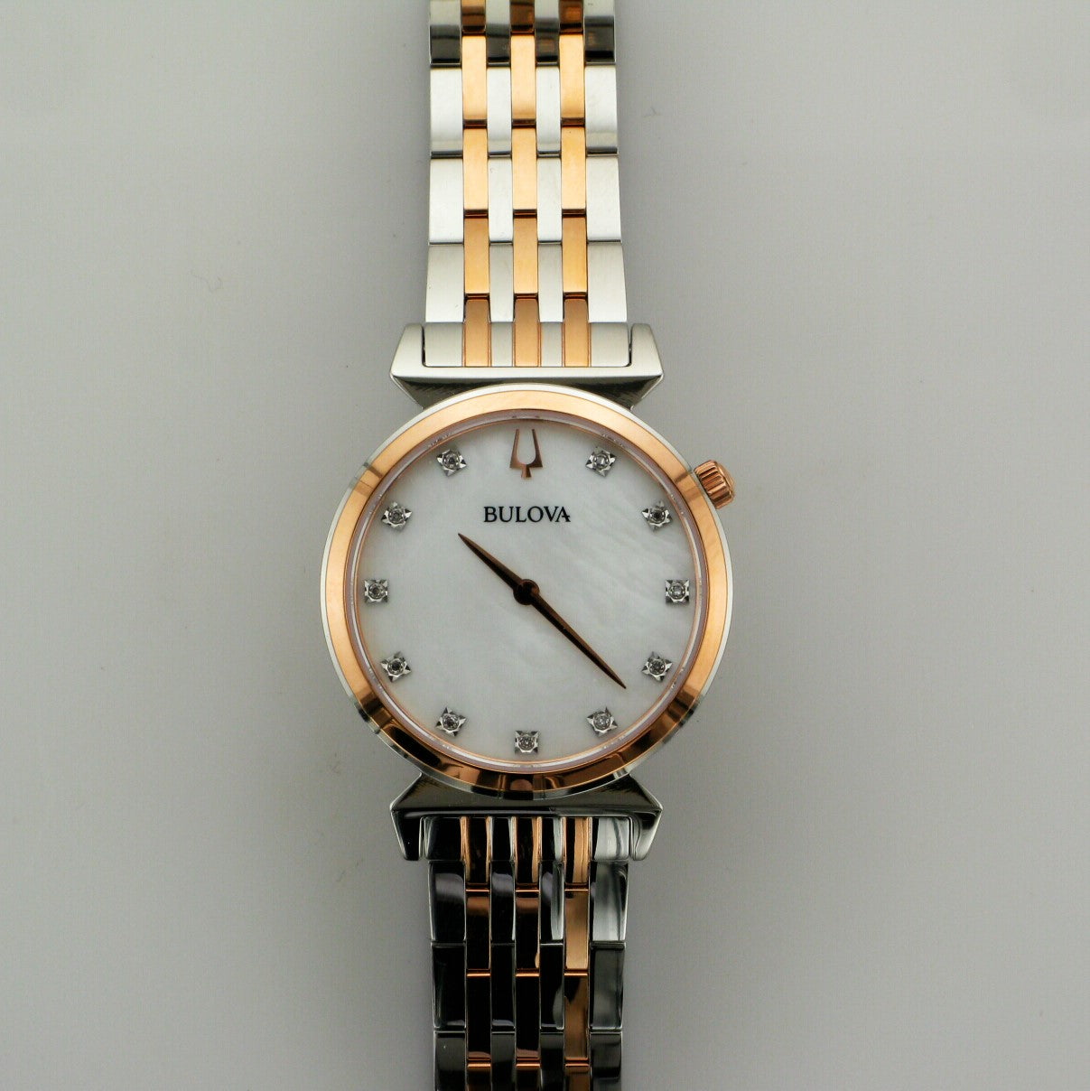 White and Rose Watch With Mother of Pearl Dial and Diamond Markers and ...