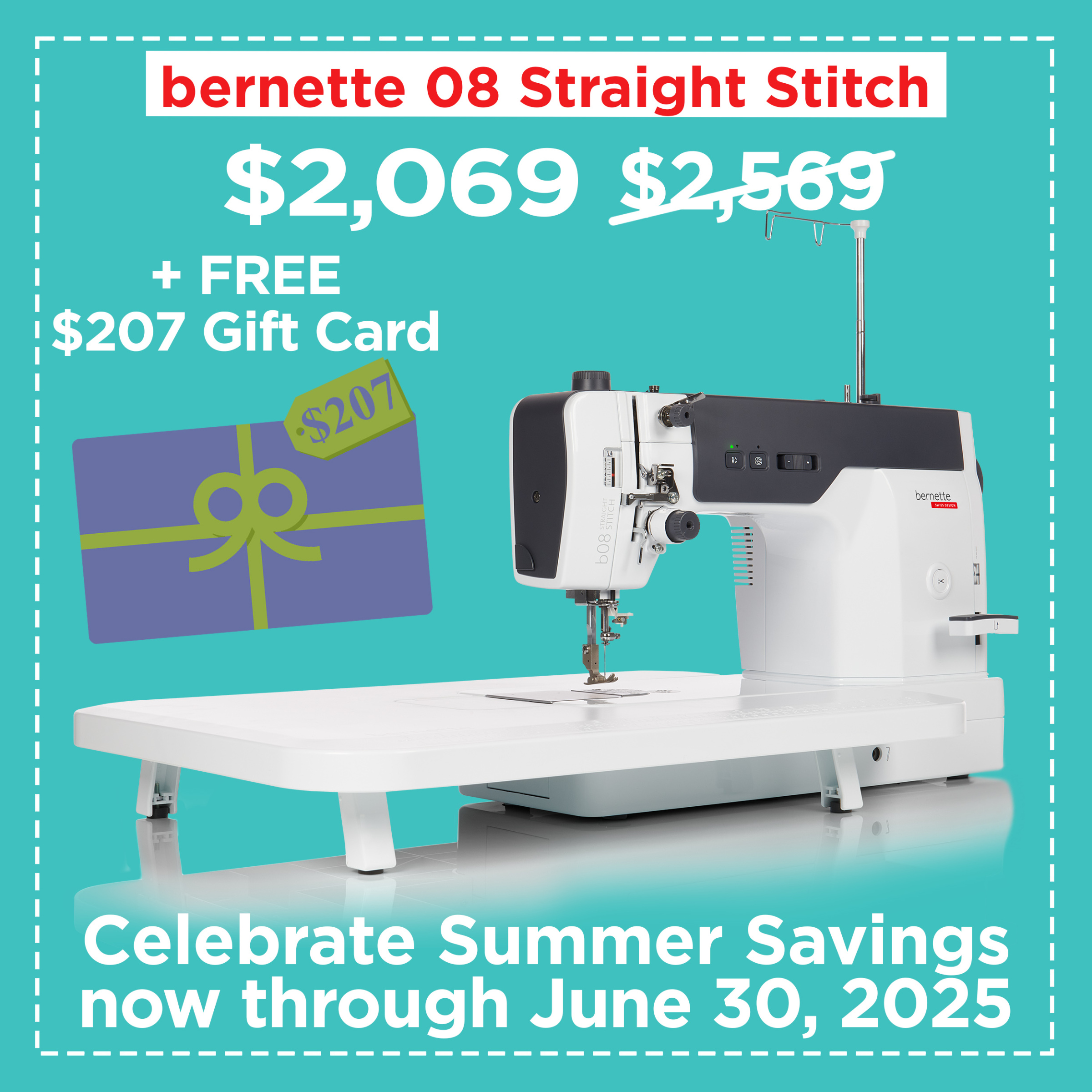 NEW! bernette b08 Straight Stitch Sewing Machine - 7630043531938