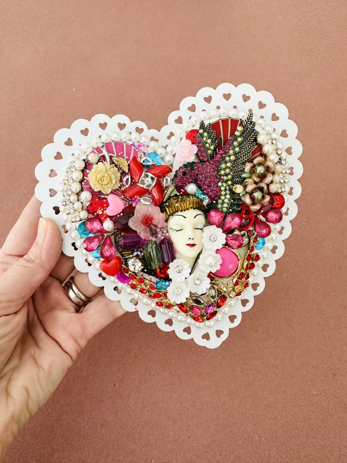 Jewelry Collage Heart Workshop