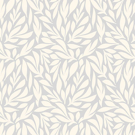 QT Fabrics - Wild Beauty - Cotton Linen Blend - Leaf Silhouette - Gray