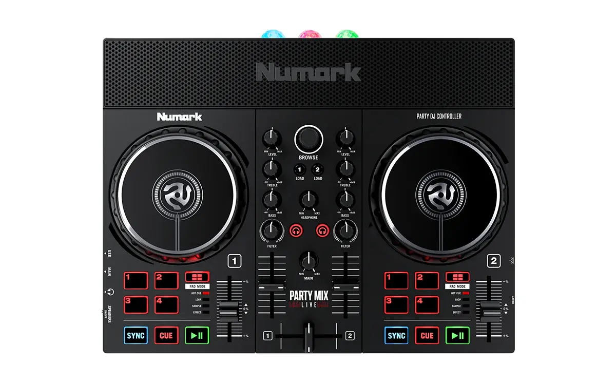Numark Party Mix Live DJ Controller w/Built-in Lightshow & Speakers ...