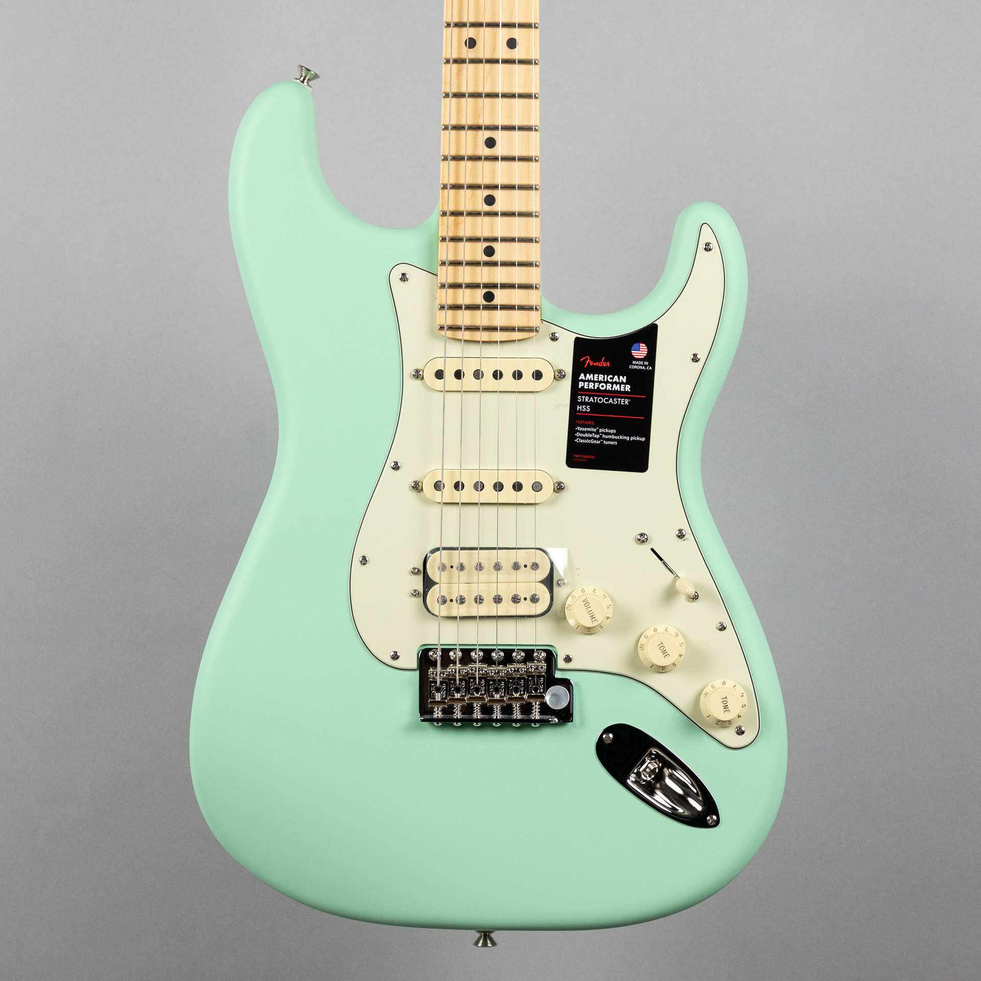Fender American Performer Stratocaster HSS, Satin Surf Green - 885978981540