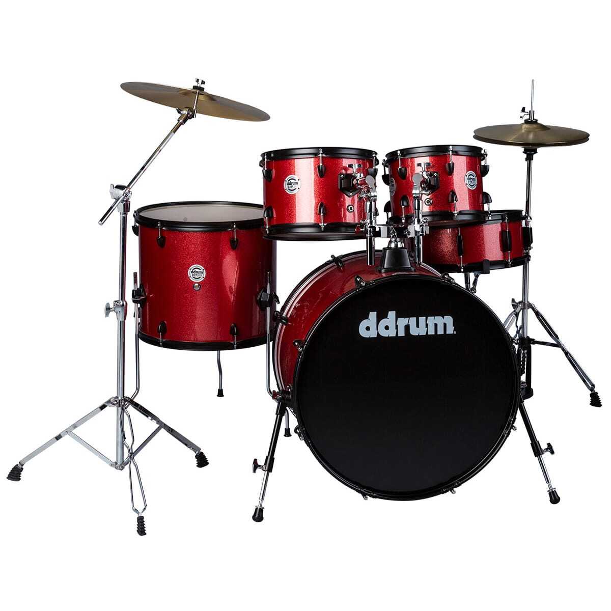 ddrum D2 Player 5-Piece Drum Set with Cymbals in Red Sparkle