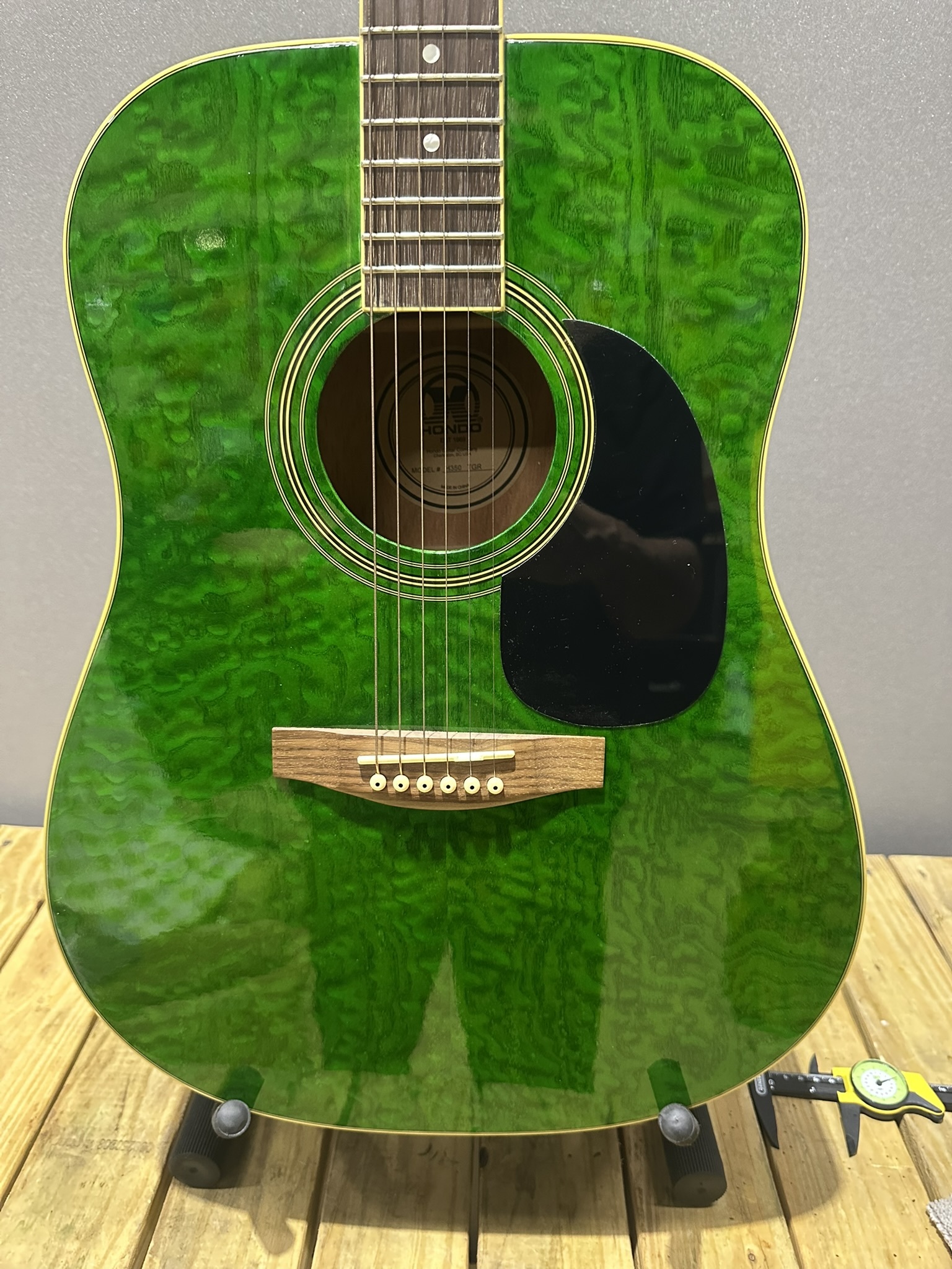Hondo Acoustic Green Guitar