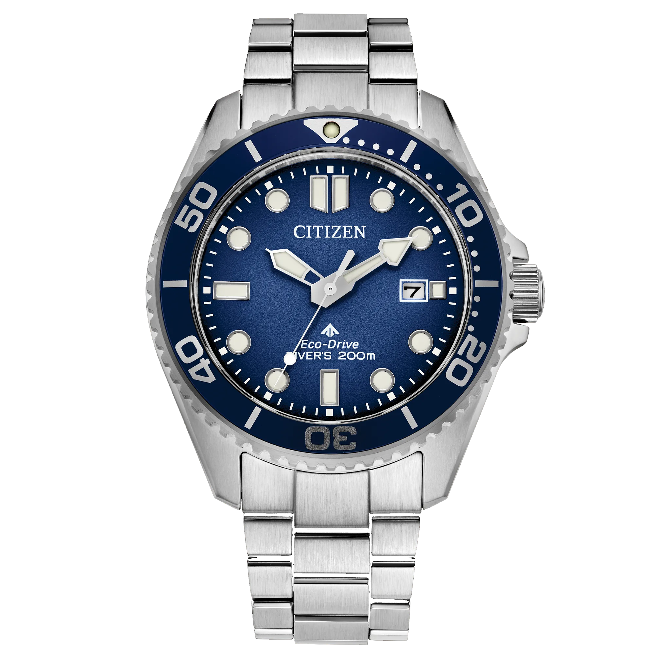 Citizen Promaster Dive Stainless Steel Textured Blue Dial & Bezel Men's ...