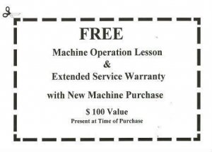 Money Saving Coupons for Machine Service & Sewing Products