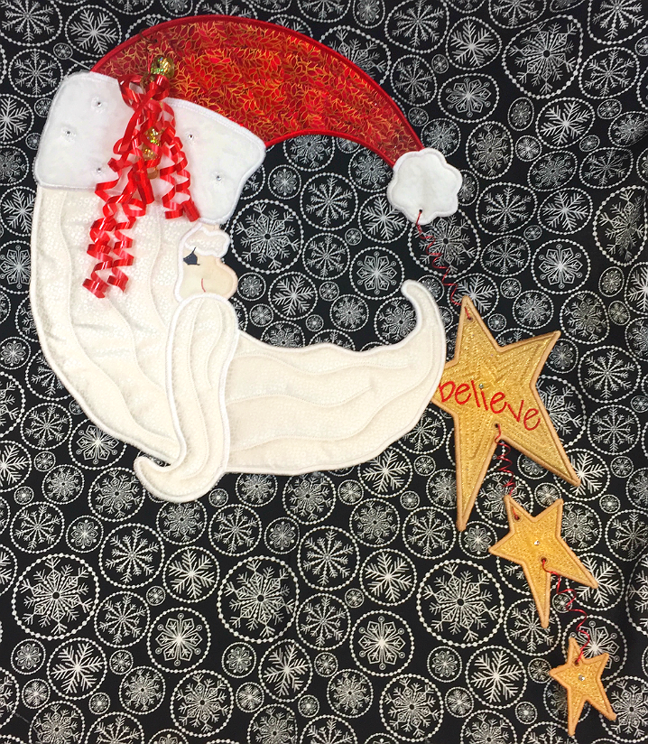 EMBROIDERY: Crescent Santa