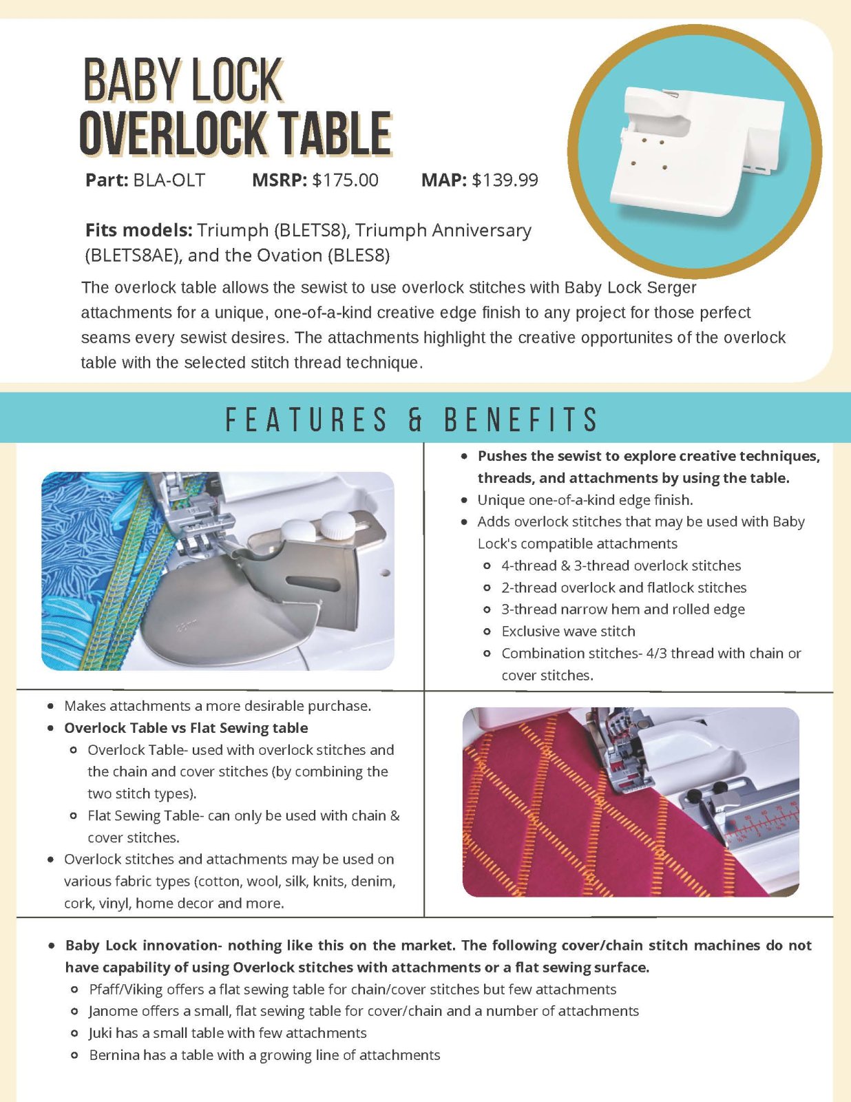 Baby Lock Overlock Table For Triumph BLETS8 And Ovation BLES8 ... Baby Lock Overlock Table For Triumph BLETS8 And Ovation BLES8 ...