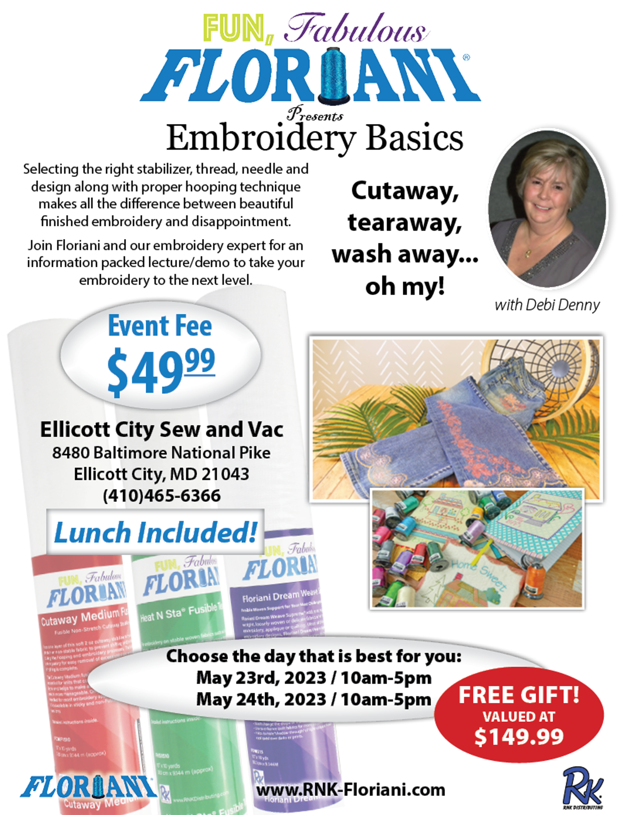 Floriani Event Embroidery Basics with Debi Denny