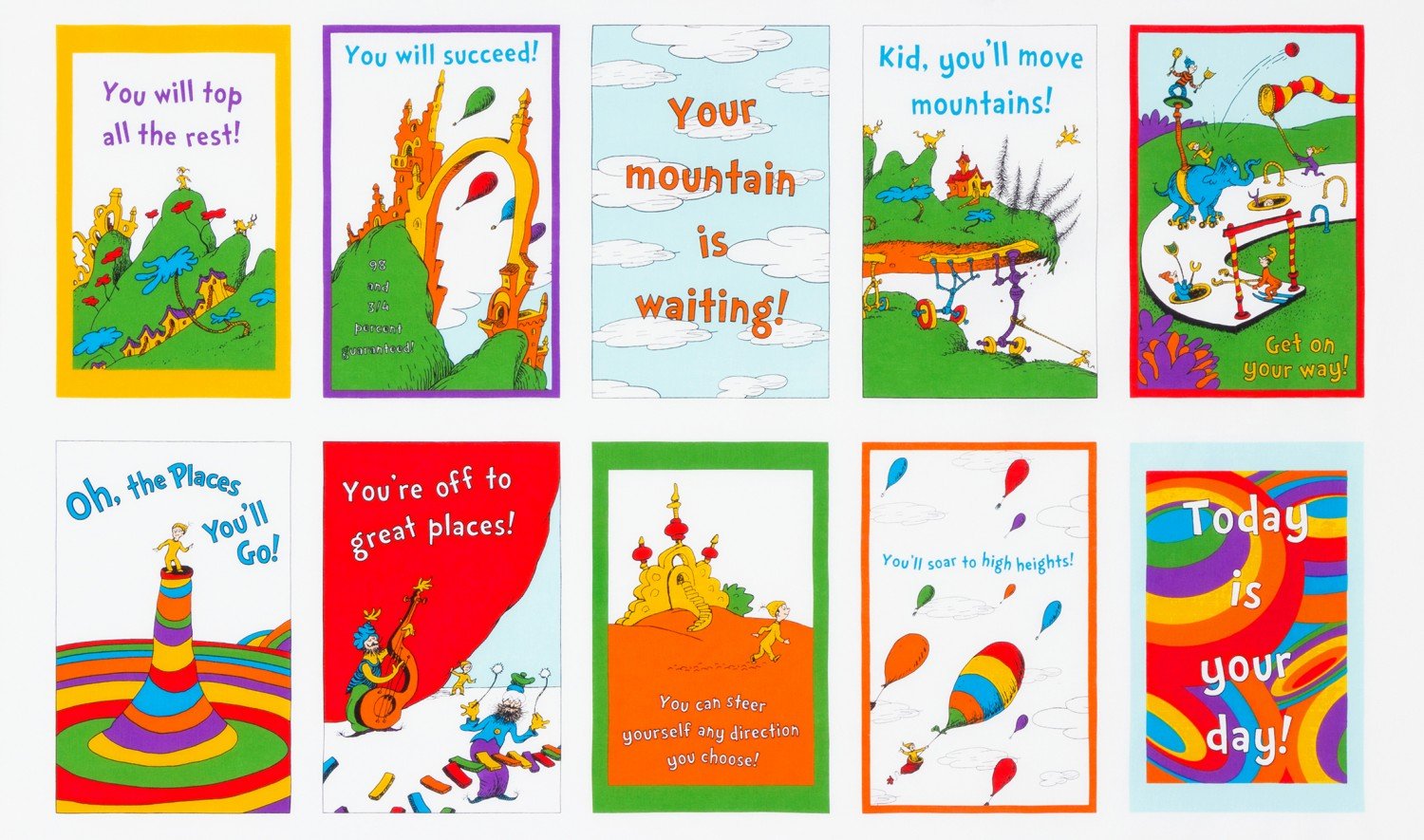Dr Seuss Oh The Places You ll Go Book Panel 24in BRIGHT