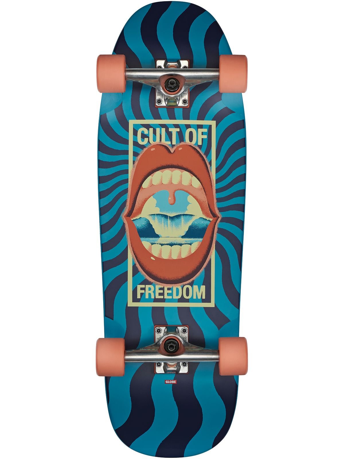 Globe Dealer Complete Skateboard Cult of Freedom/Blue Globe Dealer Complete Skateboard Cult of Freedom/Blue
