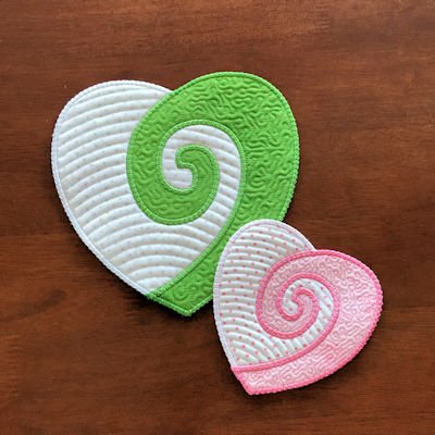 Free In the hoop Koru Heart Coaster
