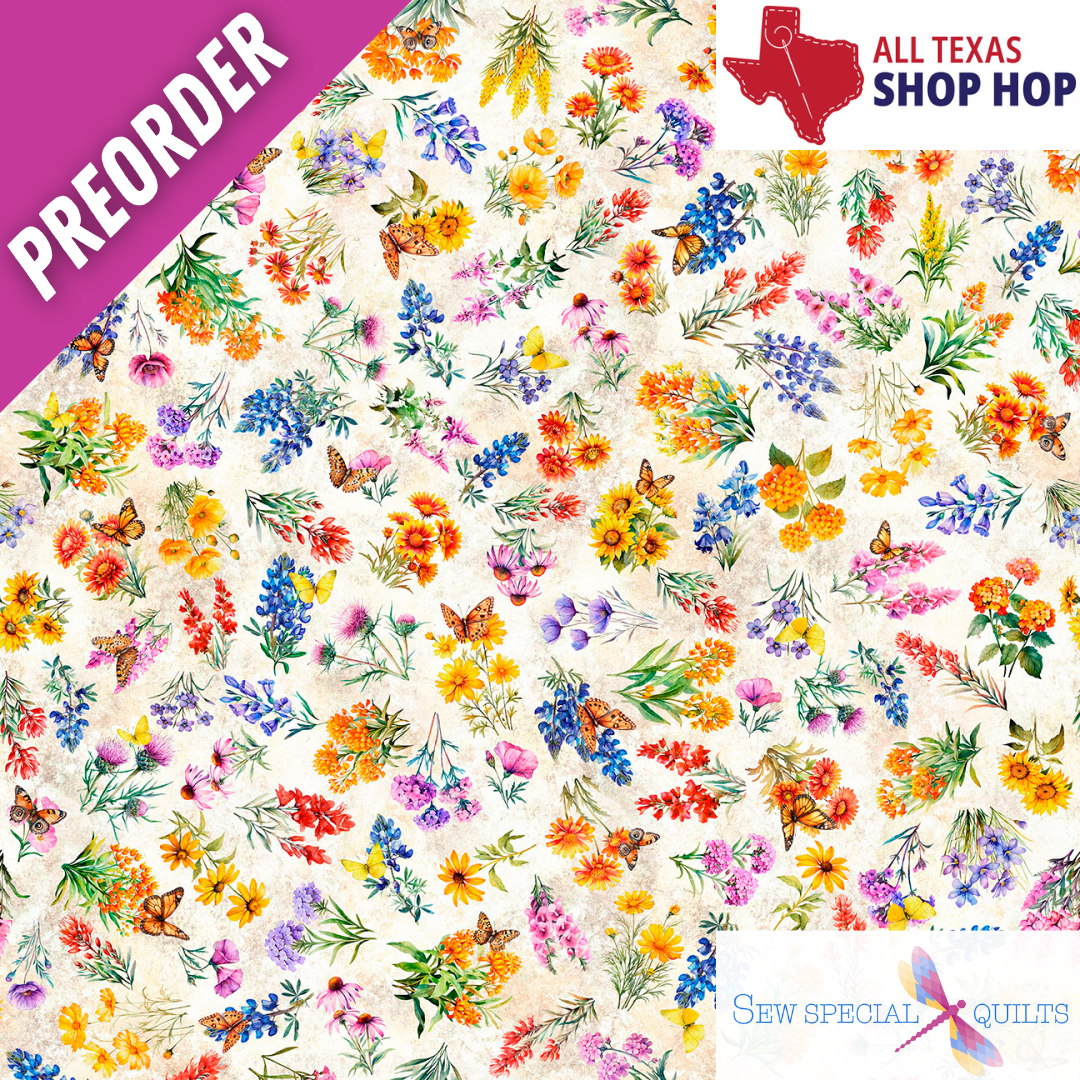 PREORDER 31797-E Oatmeal Texas Wildflowers All Texas Shop Hop 2026 QT ...