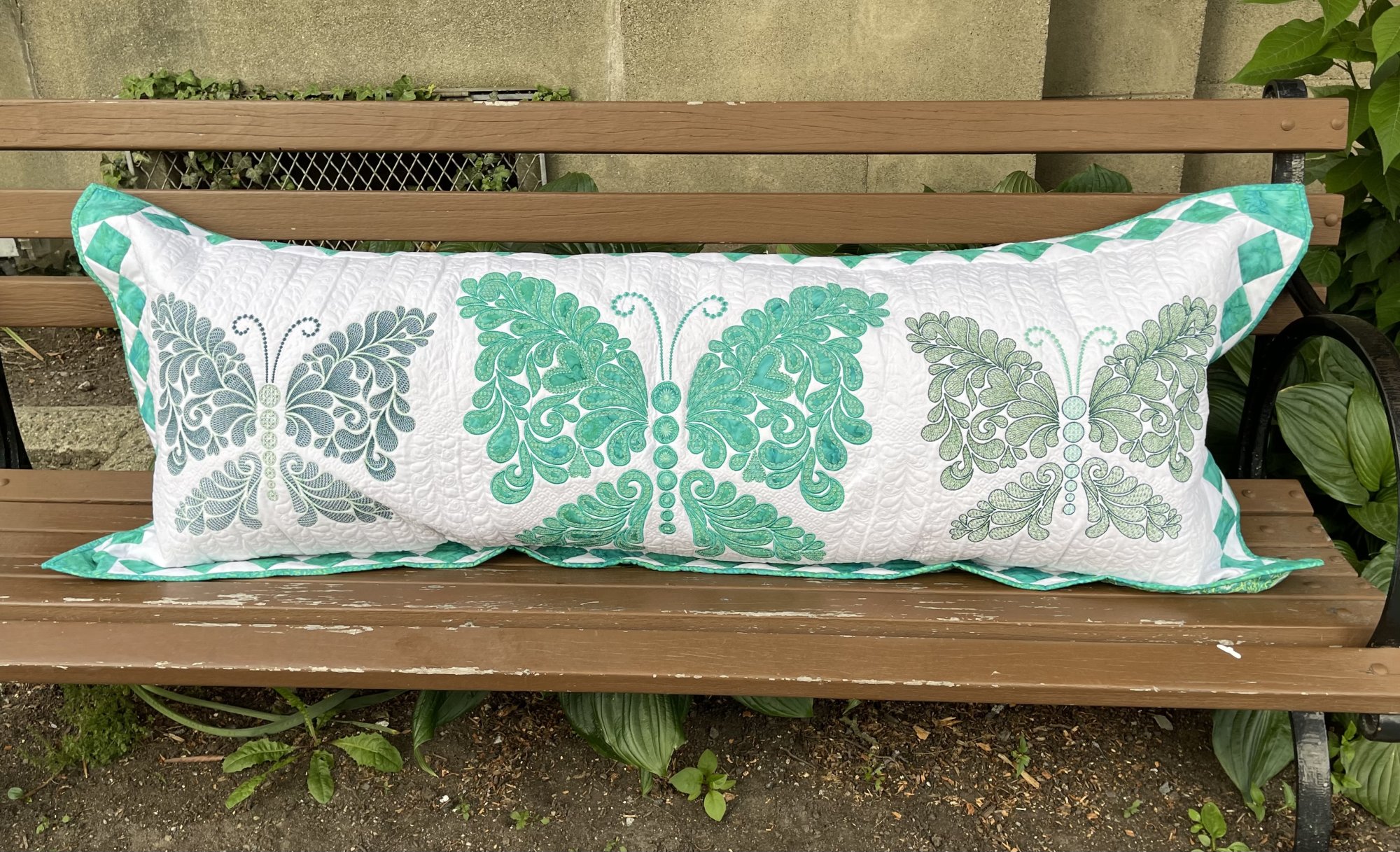 The Butterfly Body Pillow with In-the-Hoop Quilting