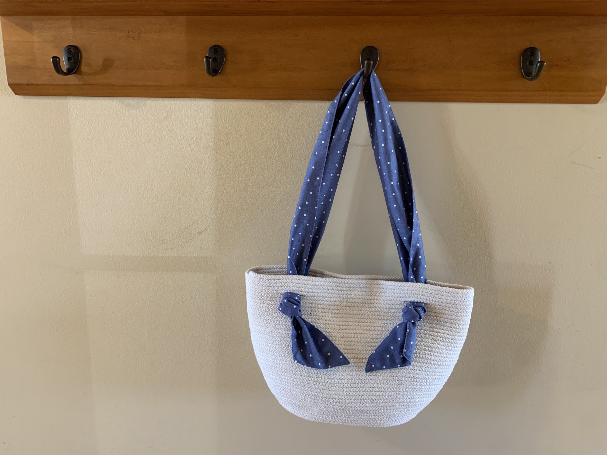 Rope Purse With Fabric Handles