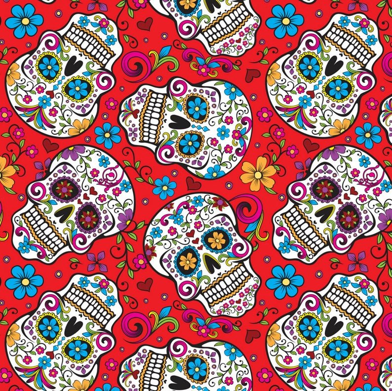 Day Of The Dead Skull 2888 Red