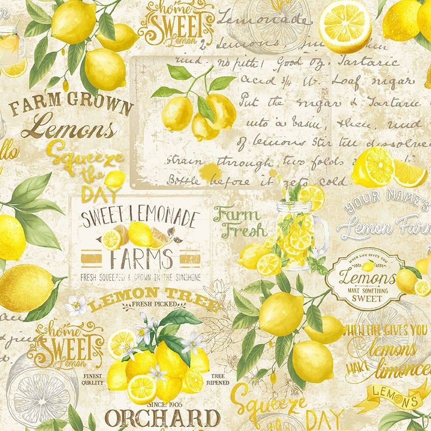 TT-Fruit CD2450 Beige - Lemon Farm Collage
