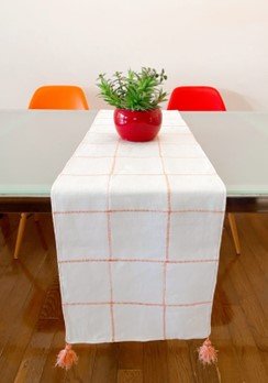 Patchwork Table Runner with Tassels Made on Your Serger