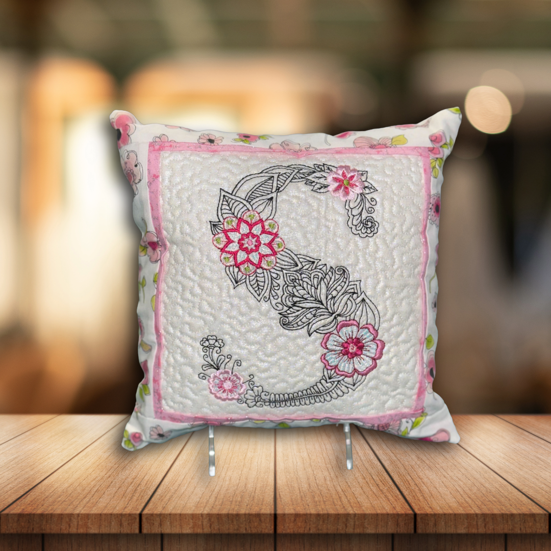 Mylar Floral Monogram Pillow with Sandy Sheffield | Greenup