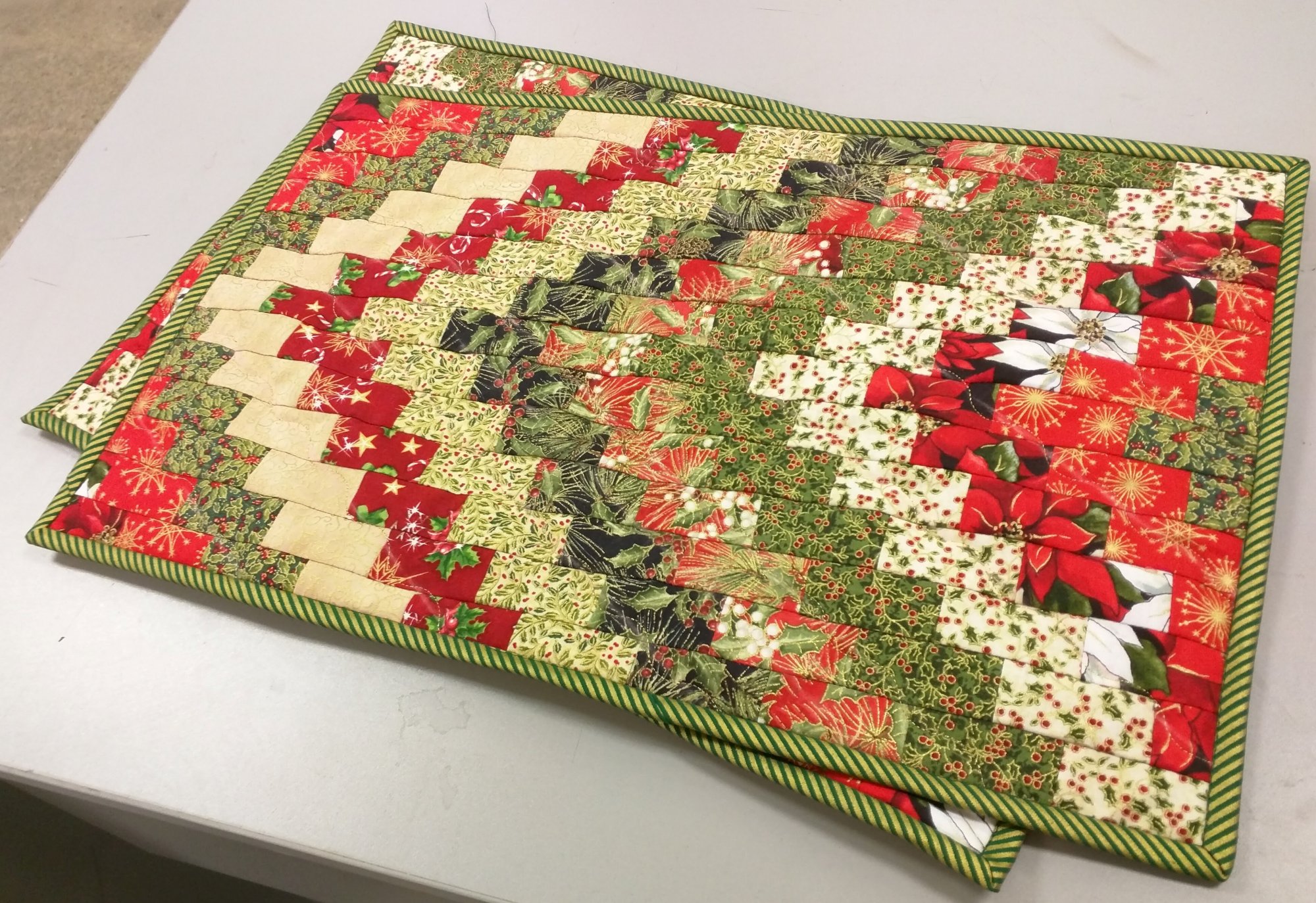 Reversible Bargello Mats from Jelly Roll Strips