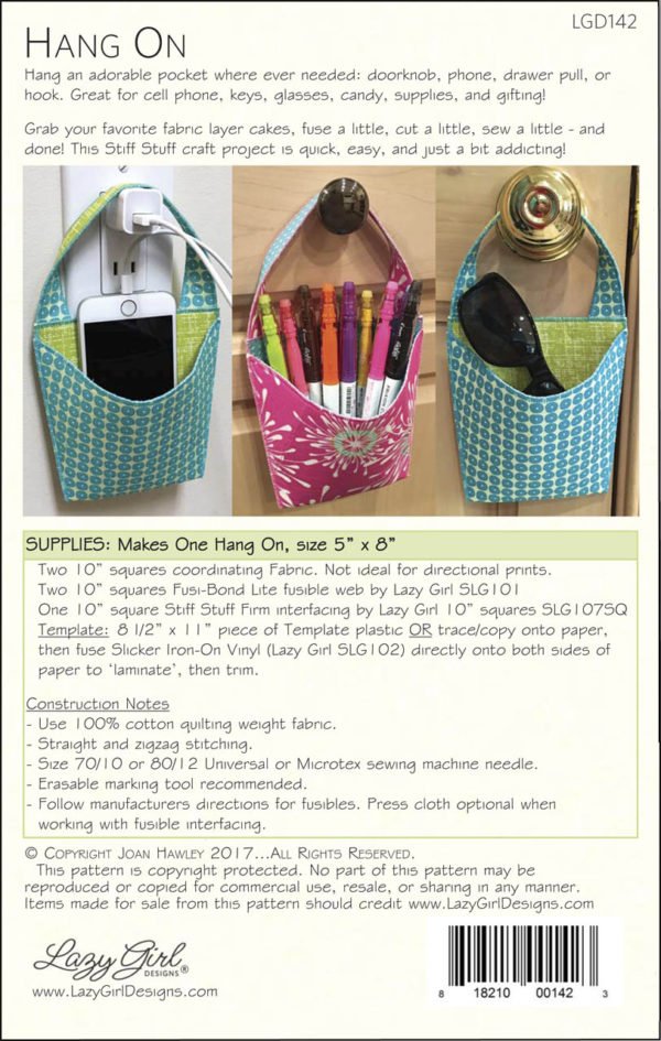Hang On Doorknob Bag Pattern - 818210001423