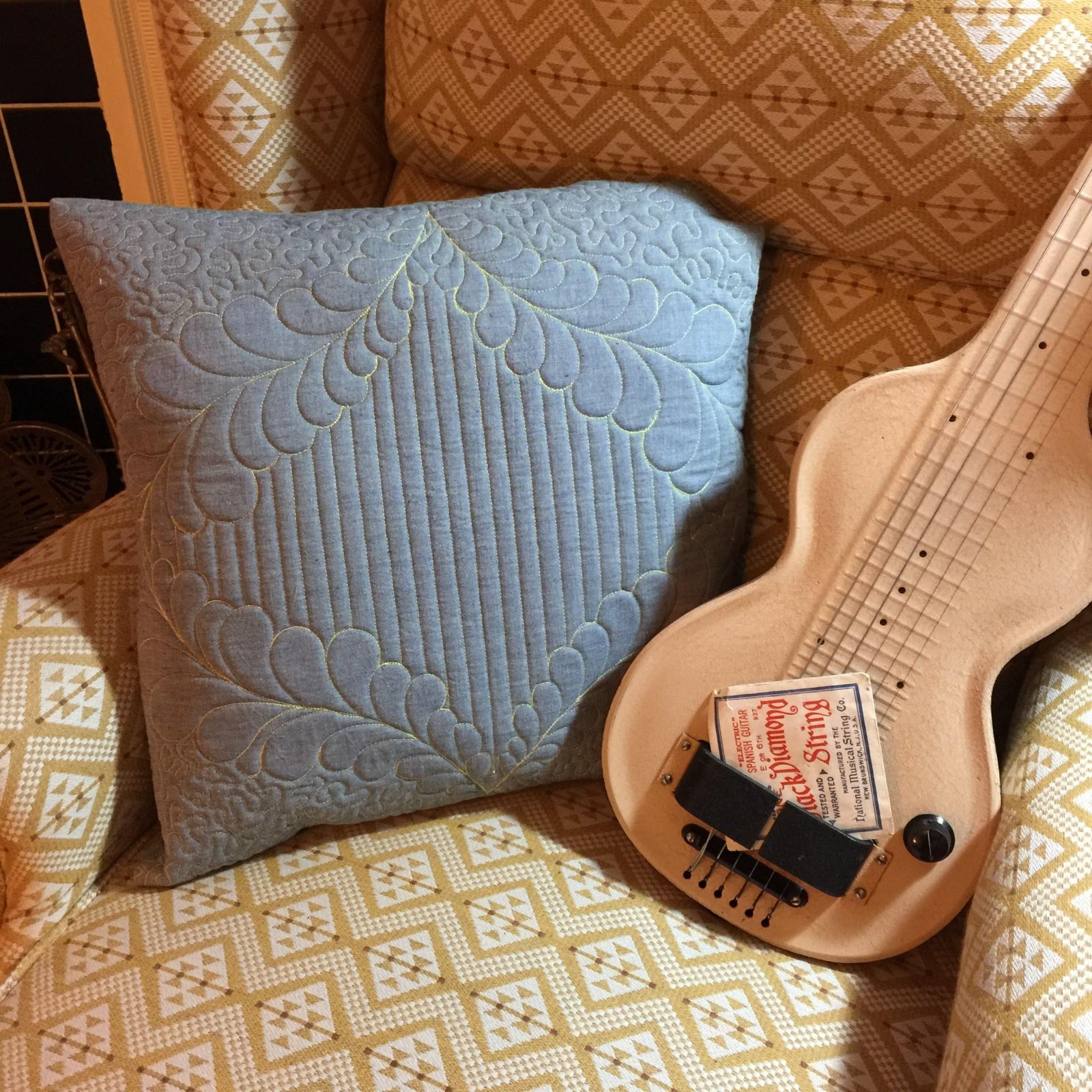Ruler Work Feather Pillow