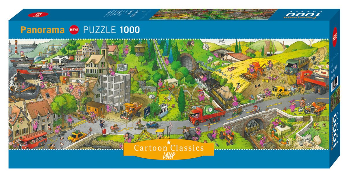 Busy Day Cartoon Classics Panorama Heye 1000 Piece Puzzle - 4001689298357
