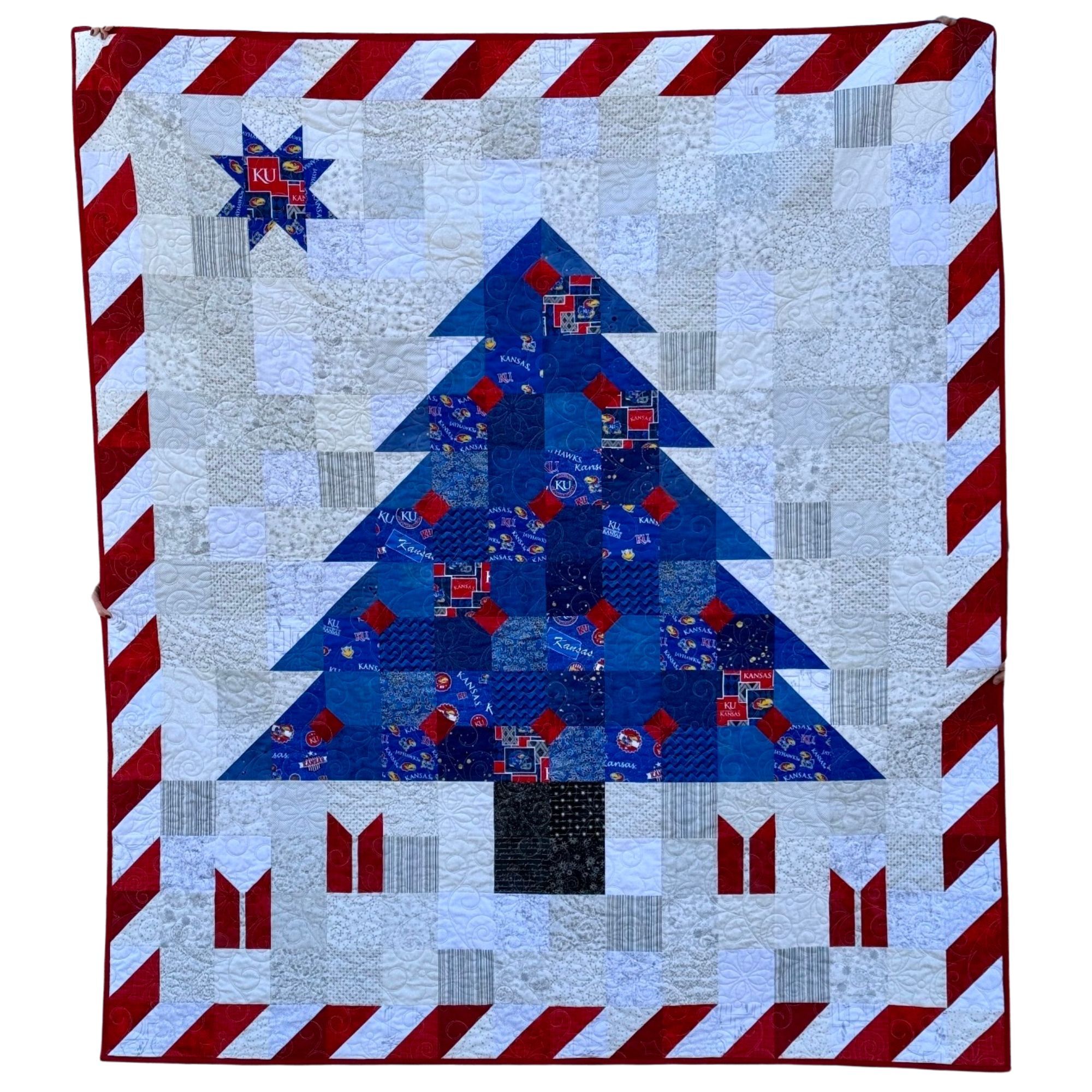 KU Happy Christmas Quilt Kit - Pattern Included Red, Blue and White ...
