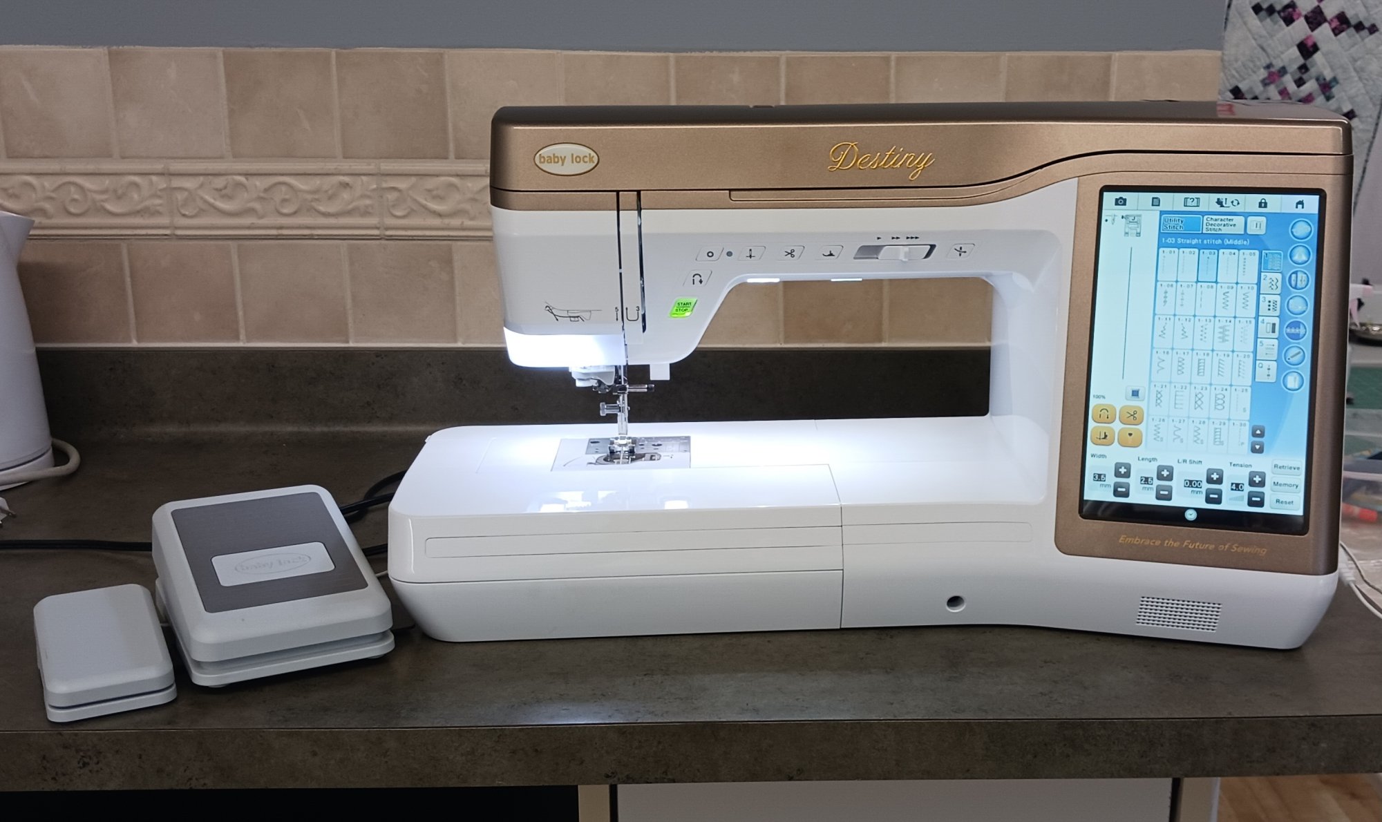 USED BABY LOCK DESTINY SEWING AND EMBROIDERY MACHINE