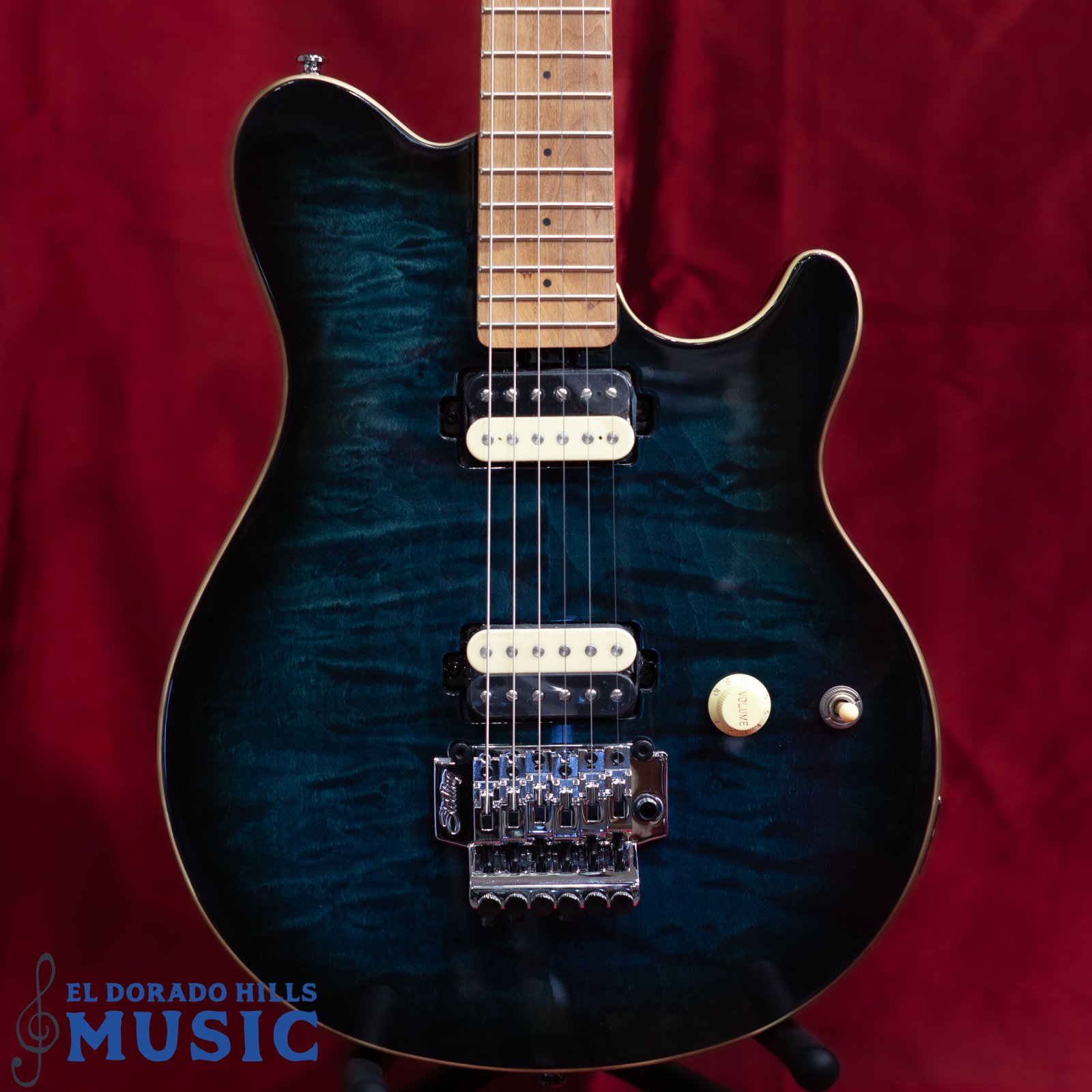 Sterling Guitar Axis AX50 Quilted Maple Yucatan Blue - 810002953446