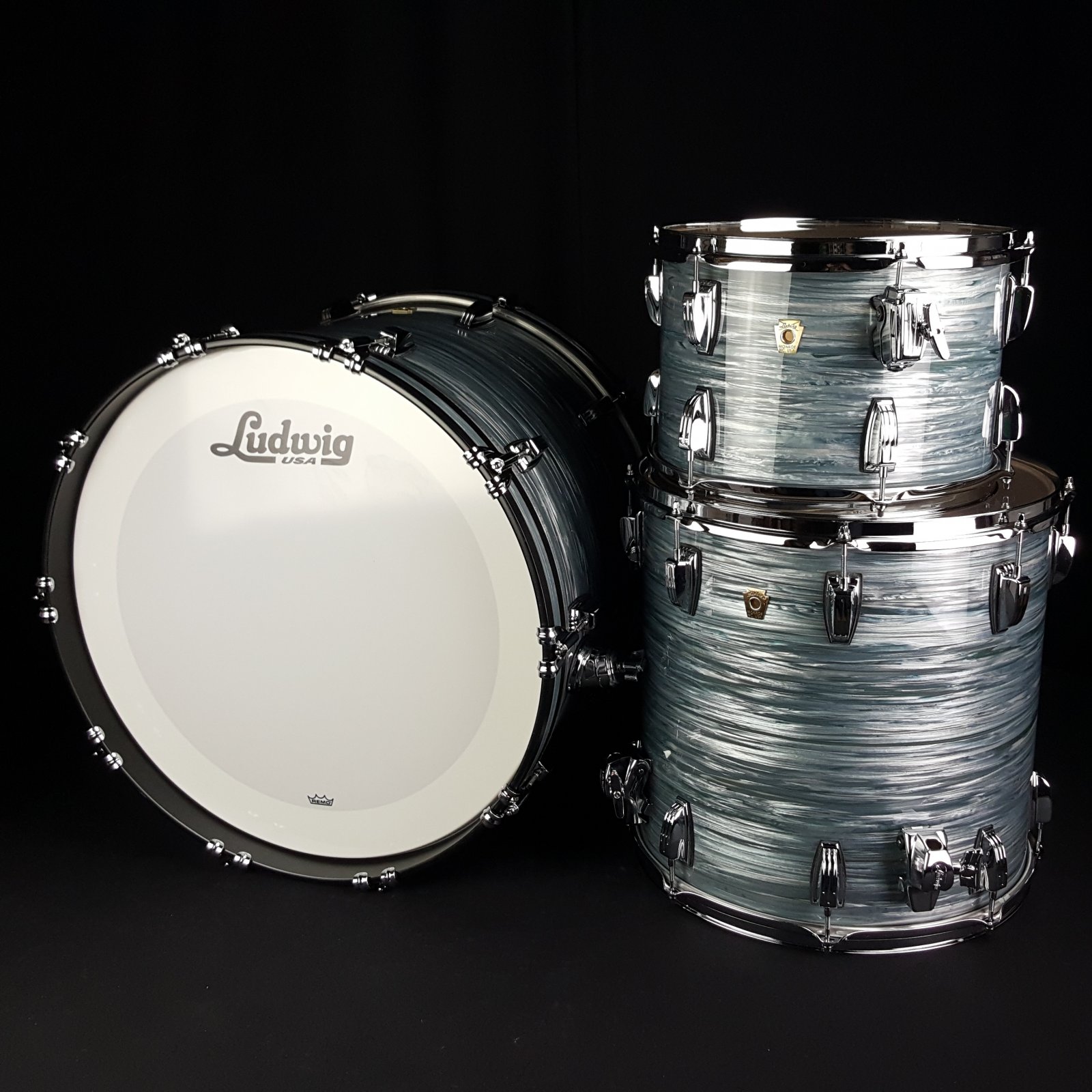 Ludwig Classic Maple Fab 22 Shell Pack - Vintage Blue Oyster, 22, 13, 16