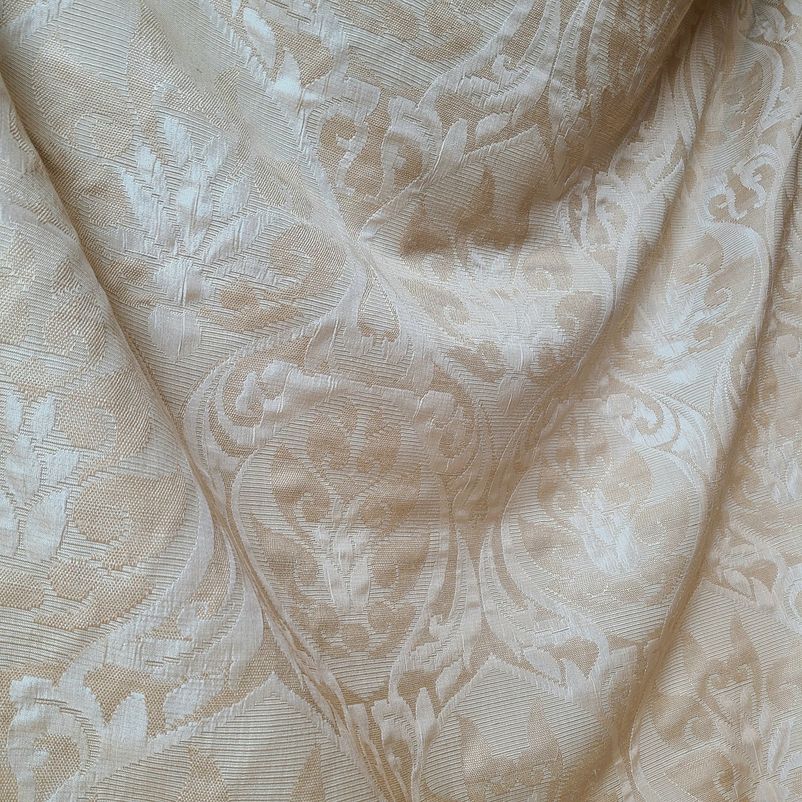 white silk damask fabric